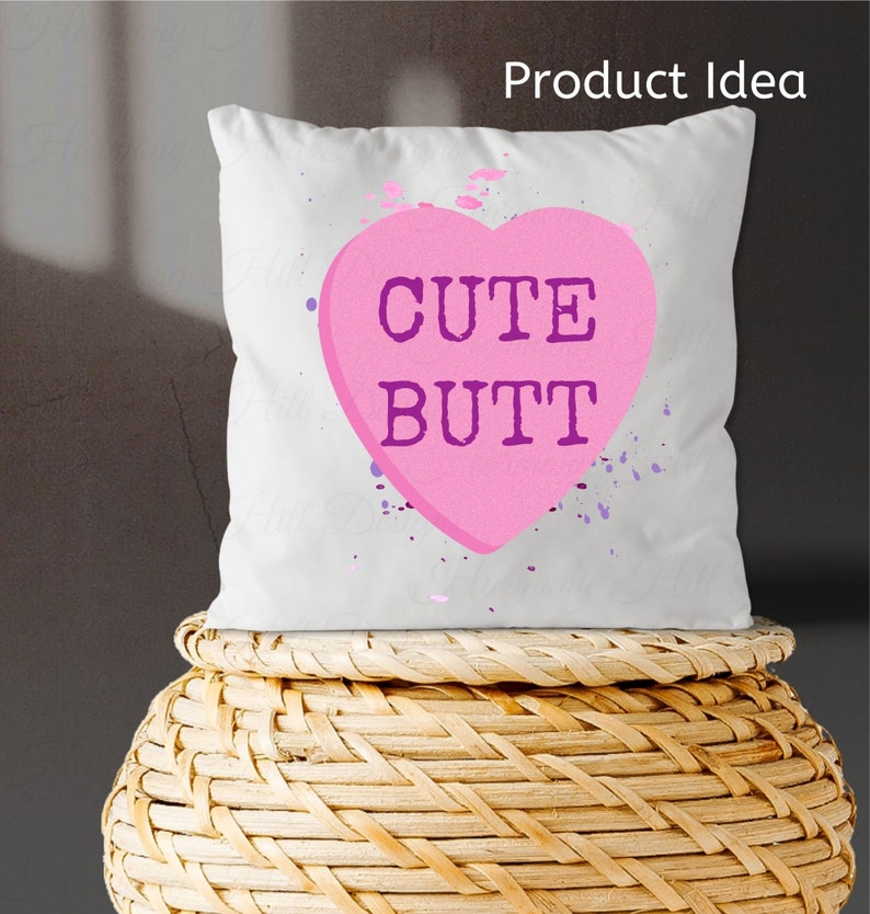 Art & Collectibles Pink Heart Digital Art Cute Butt Printable ...
