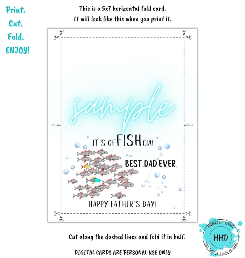 Fish Father's Day Card, Best Dad Ever Printable Card, Dad Fish Card ...