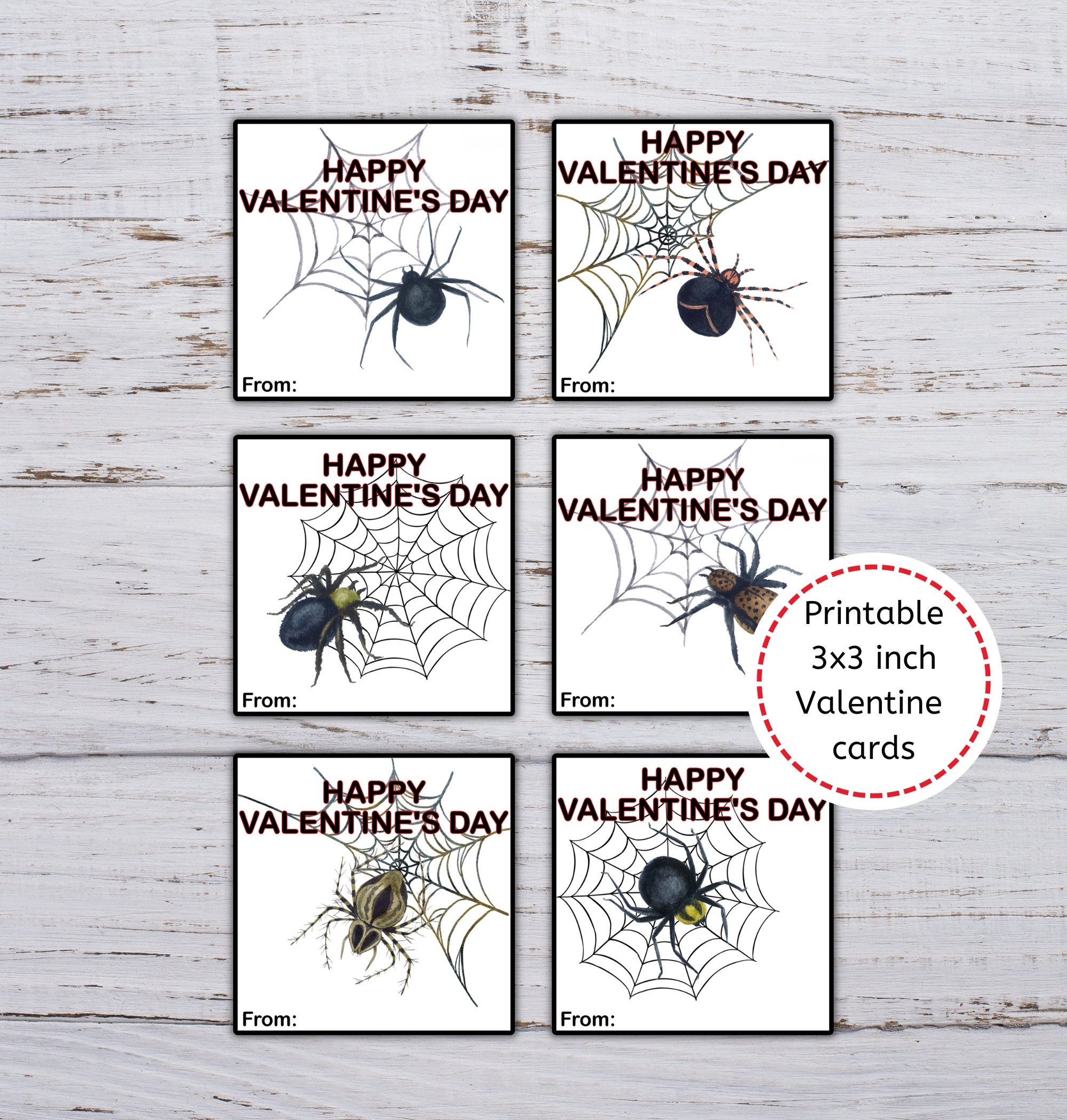 Spiders Valentine Cards, Printable Spiders Valentines, Printable ...