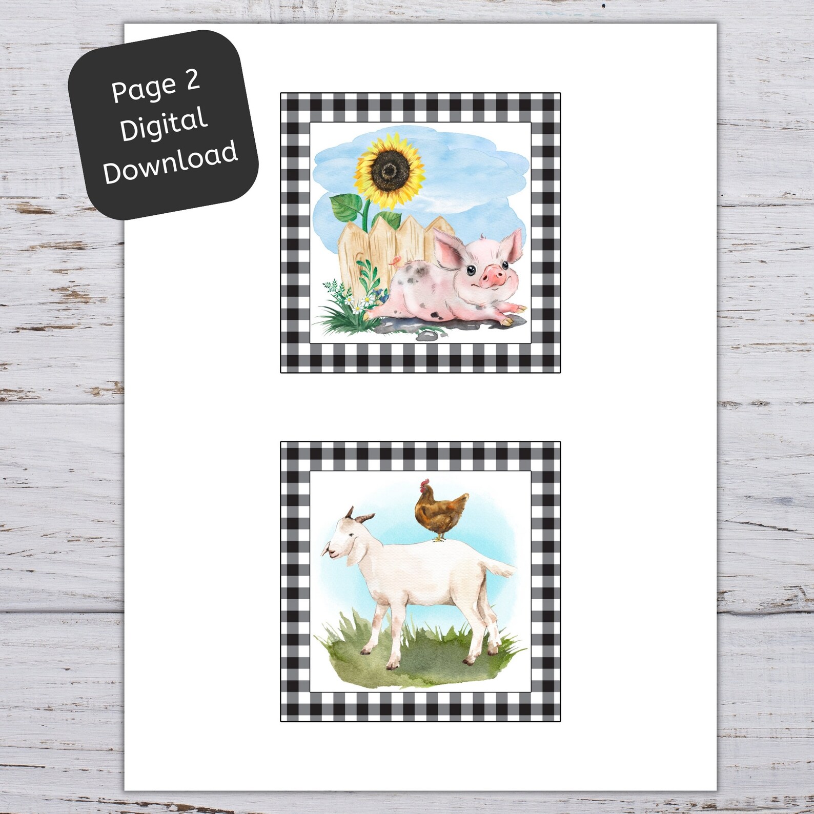 Farm Animal Collage Sheets, Printable Farm Clipart, Cow Design, Pig ...