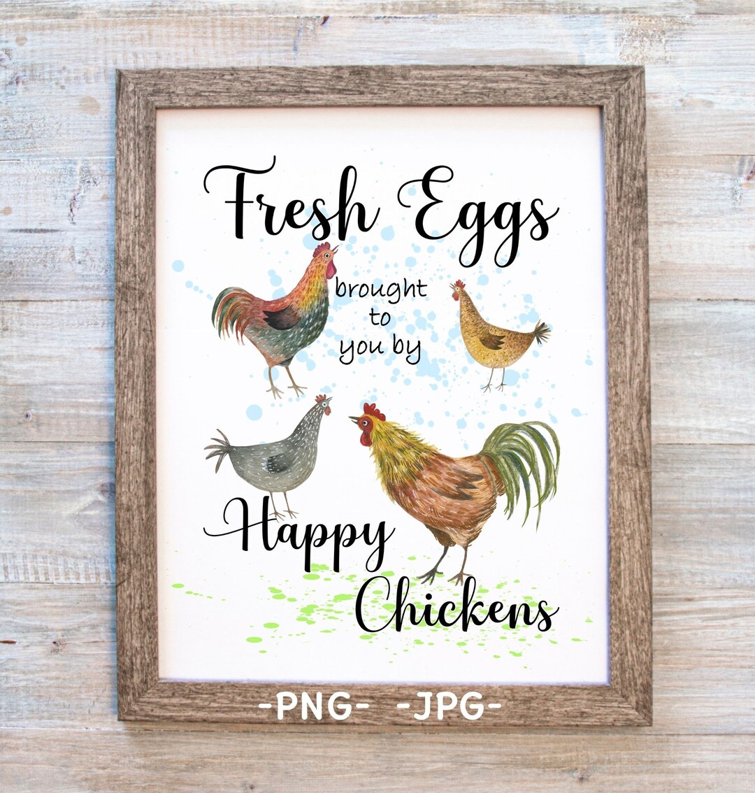Chickens Print, Chickens Printable, Chickens Sublimation, Chickens Wall ...