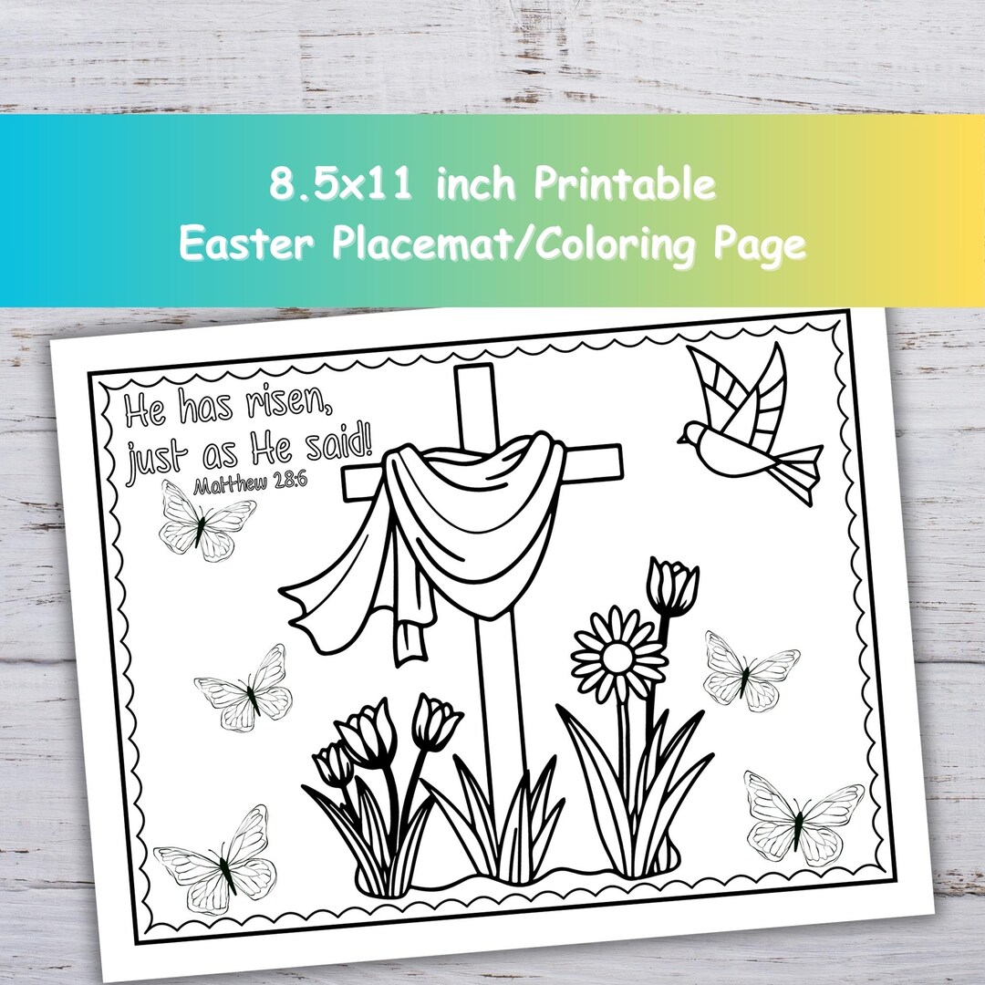 Printable Easter Placemat, Christian Placemat, Christian Easter ...