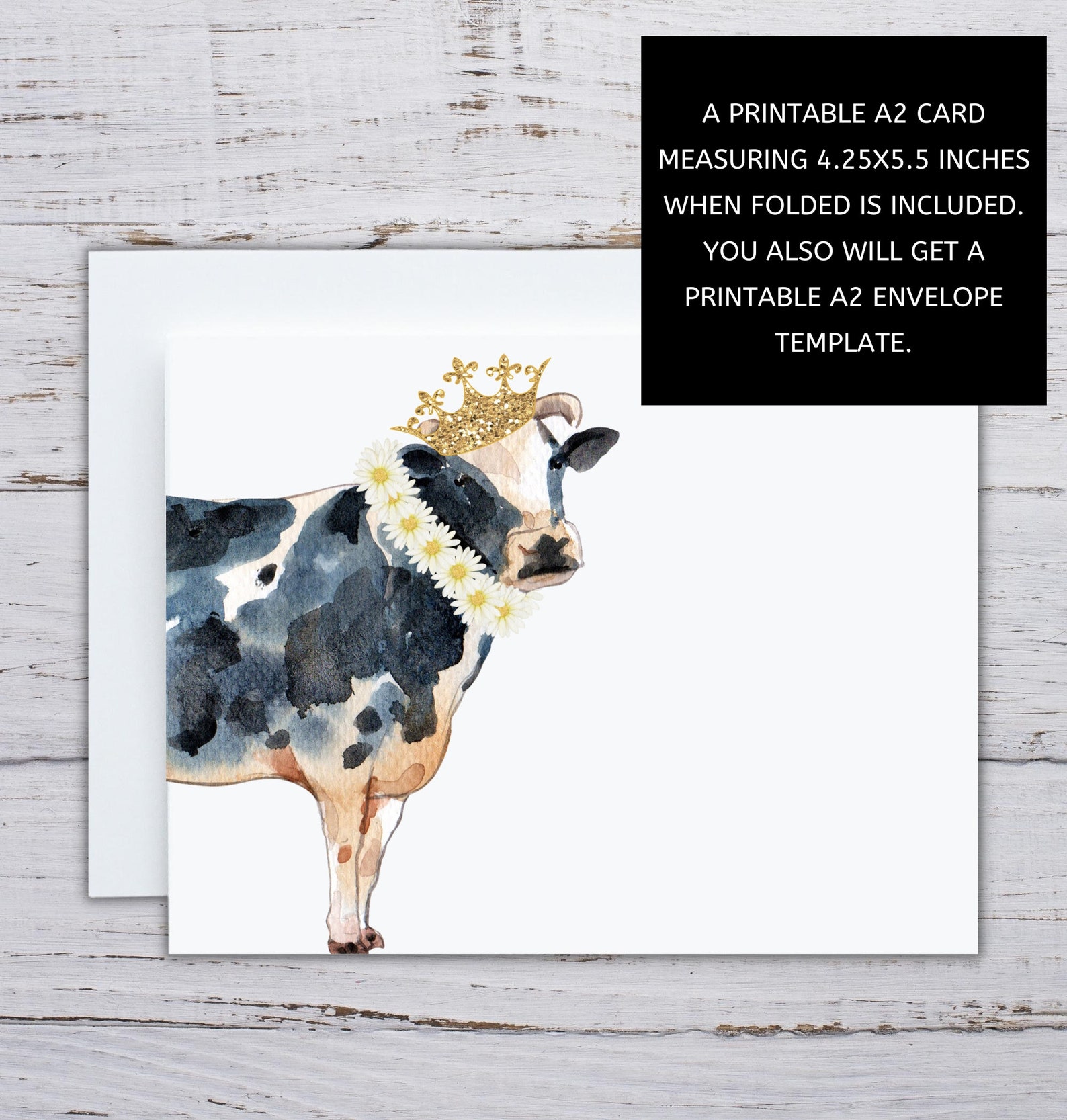 Cow Notecards, Printable Postcards, Cow Greeting Card, Blank Cow Cards ...
