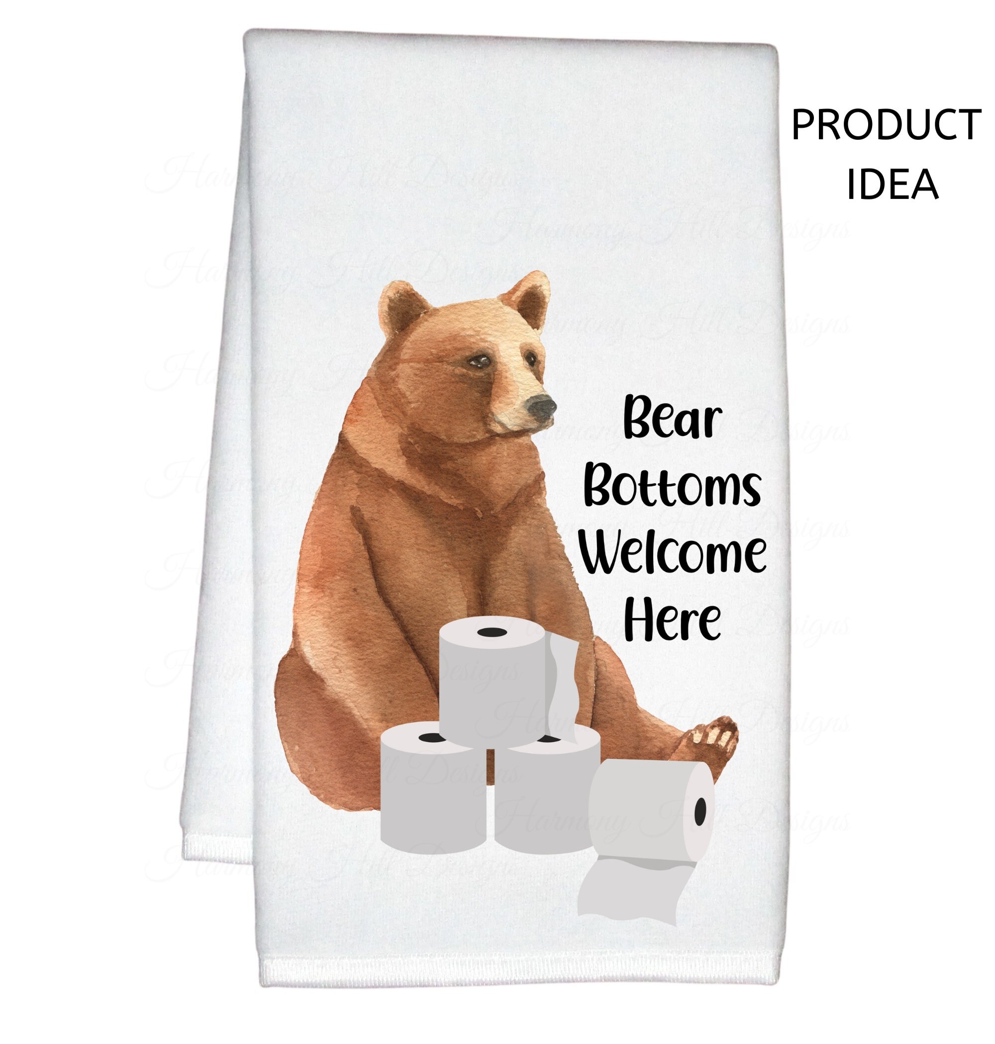 Bear Bottoms Welcome, Bathroom Bear Decor, Bear Bottoms Welcome Here ...