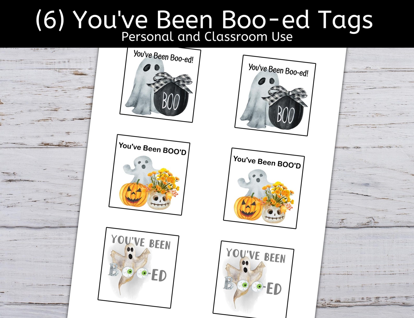 You've Been Booed Tags, Boo Treat Tag, Classroom Boo'd Tags, Halloween ...