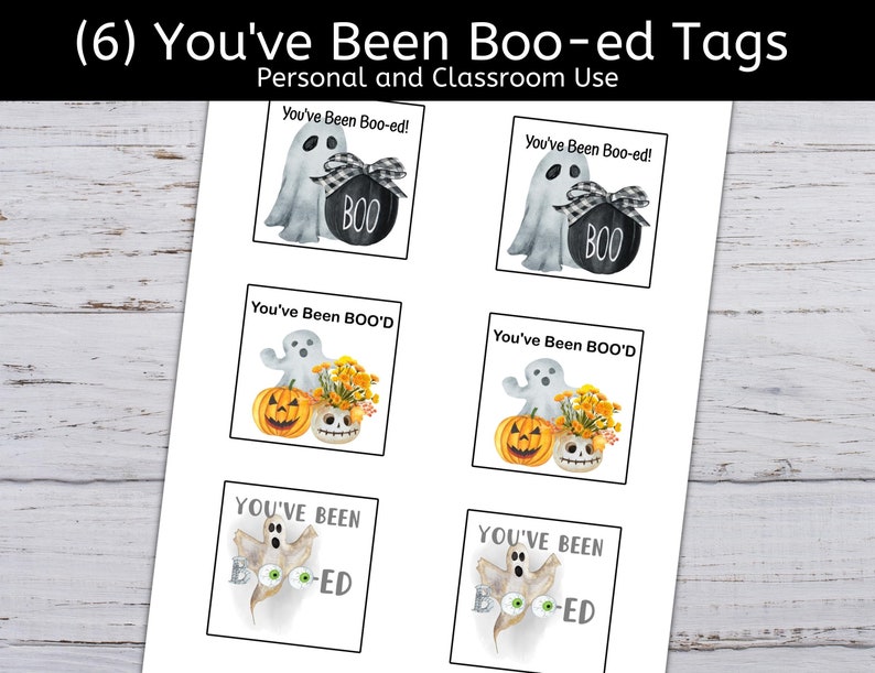 You've Been Booed Tags, Boo Treat Tag, Classroom Boo'd Tags, Halloween ...