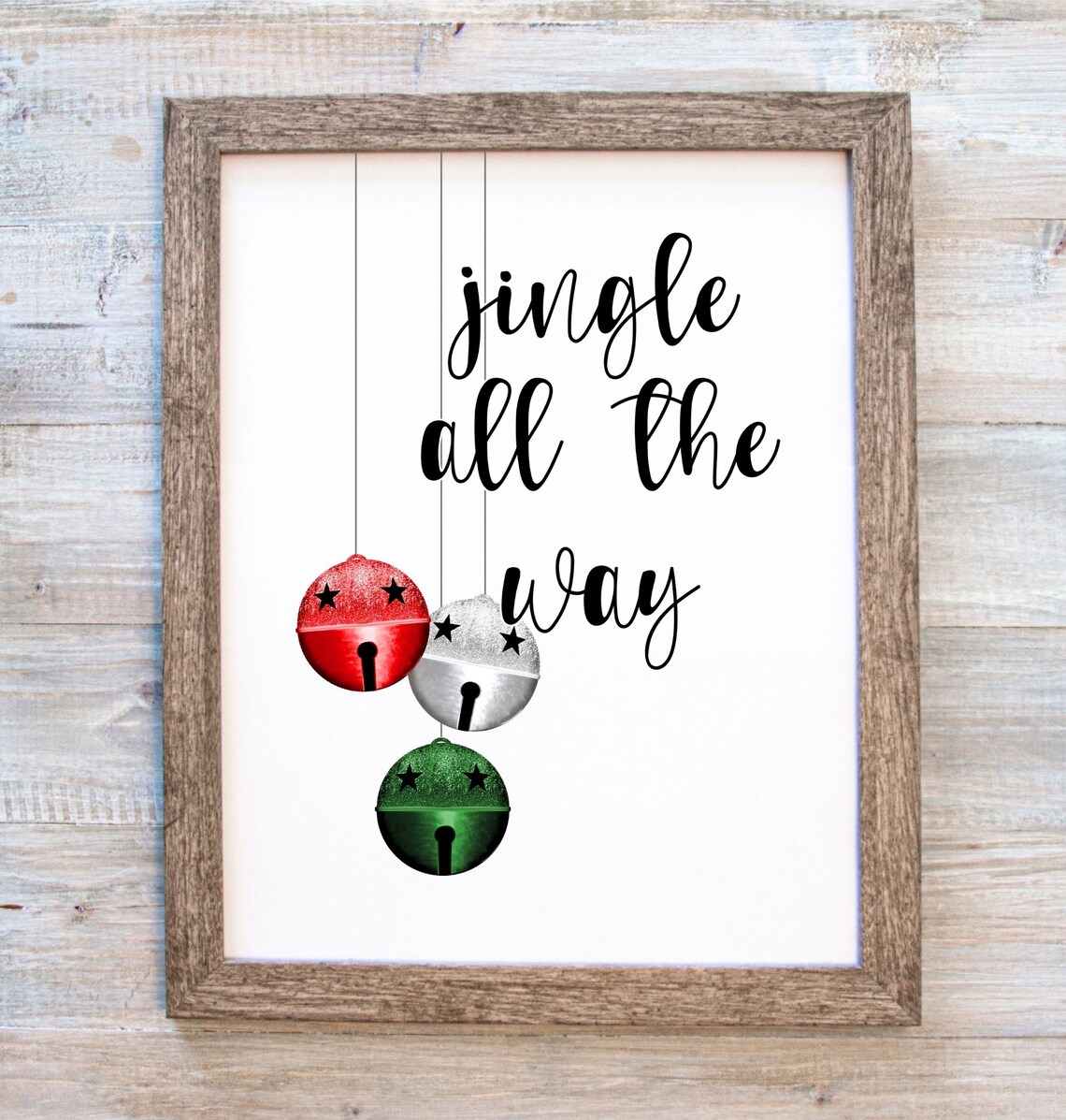 Jingle Bells Art, Jingle All the Way Printable, Christmas Gallery Wall ...