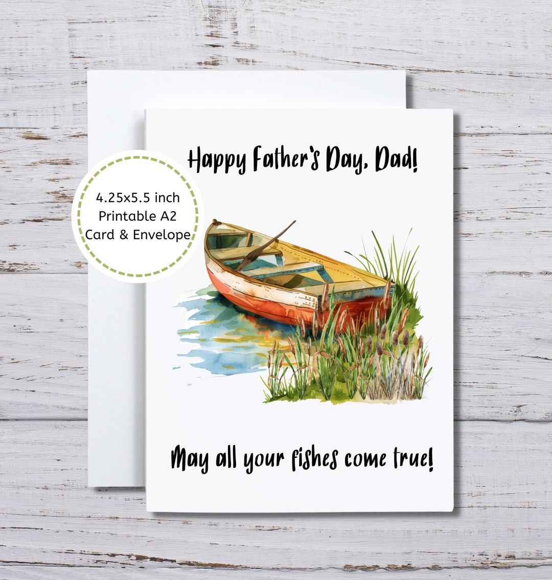 Fishing Father's Day Card, Fish Themed, Printable Card for Dad, for ...
