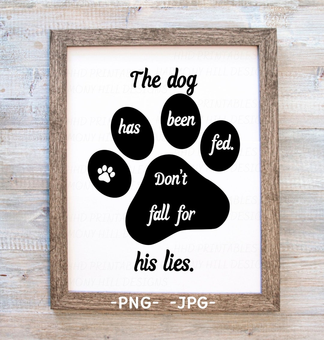 Funny Dog Printable, Paw Print, Paw Print Wall Art, PNG, JPG ...
