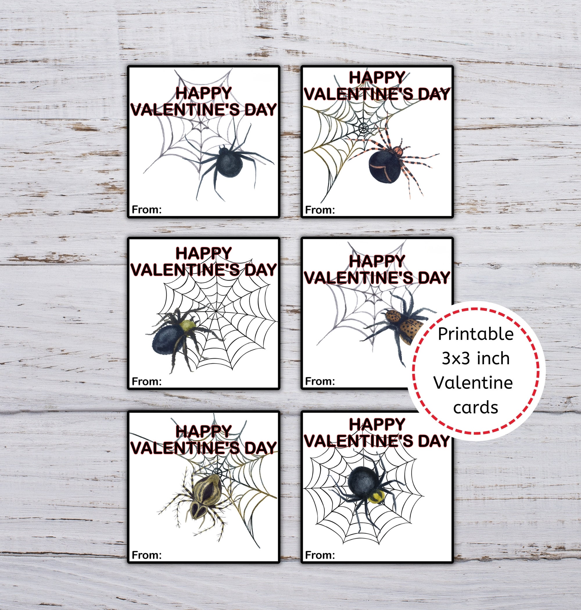 Spiders Valentine Cards, Printable Spiders Valentines, Printable ...