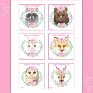 Baby Animal Valentines, Printable Valentine Cards for School, Classroom ...