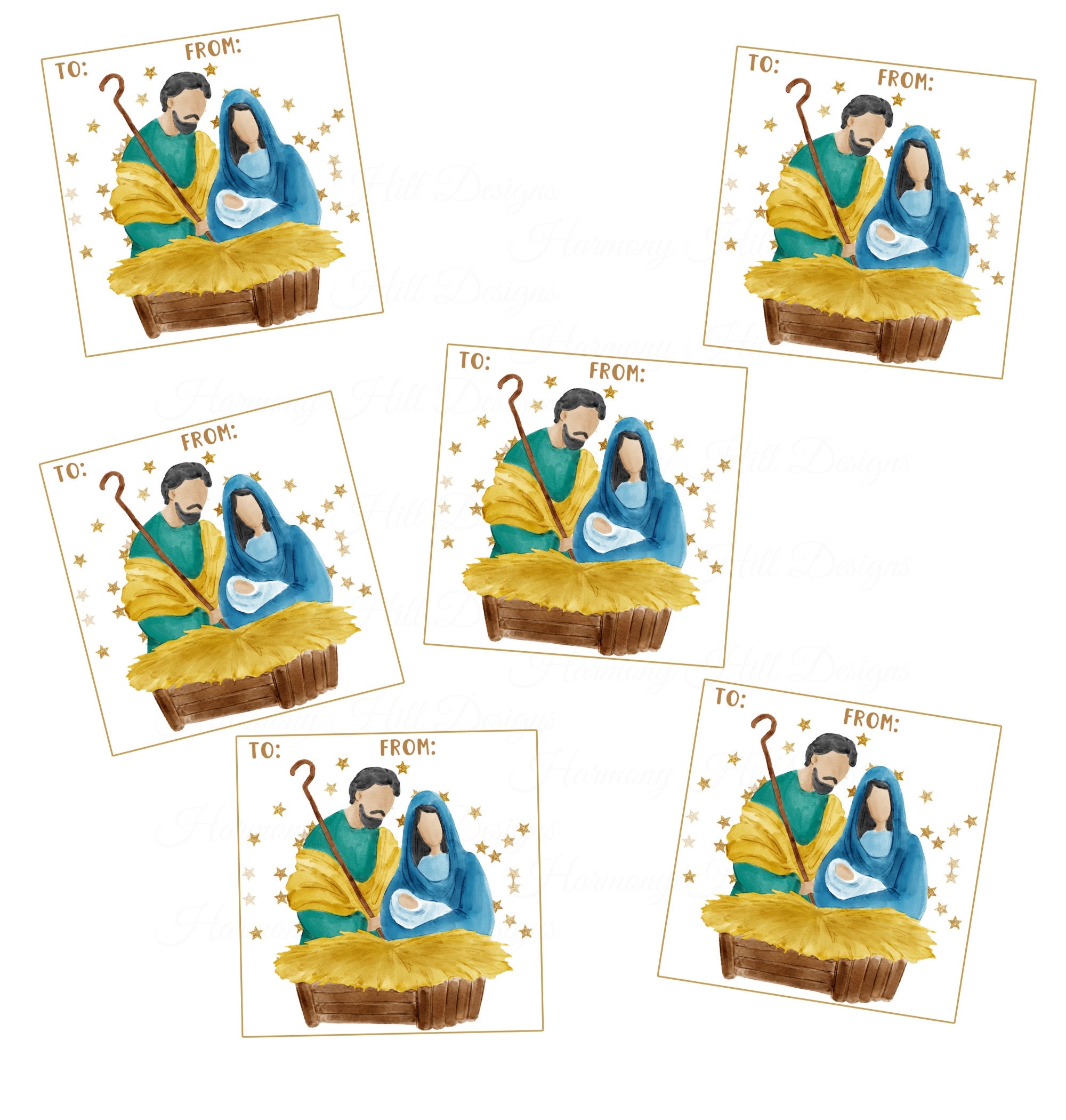 Nativity Gift Tags Holy Family Gift Tags Baby Jesus - Etsy