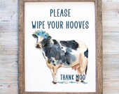 Cow Printable Cow Print Front Door Sign Cow Wall Art Wipe - Etsy
