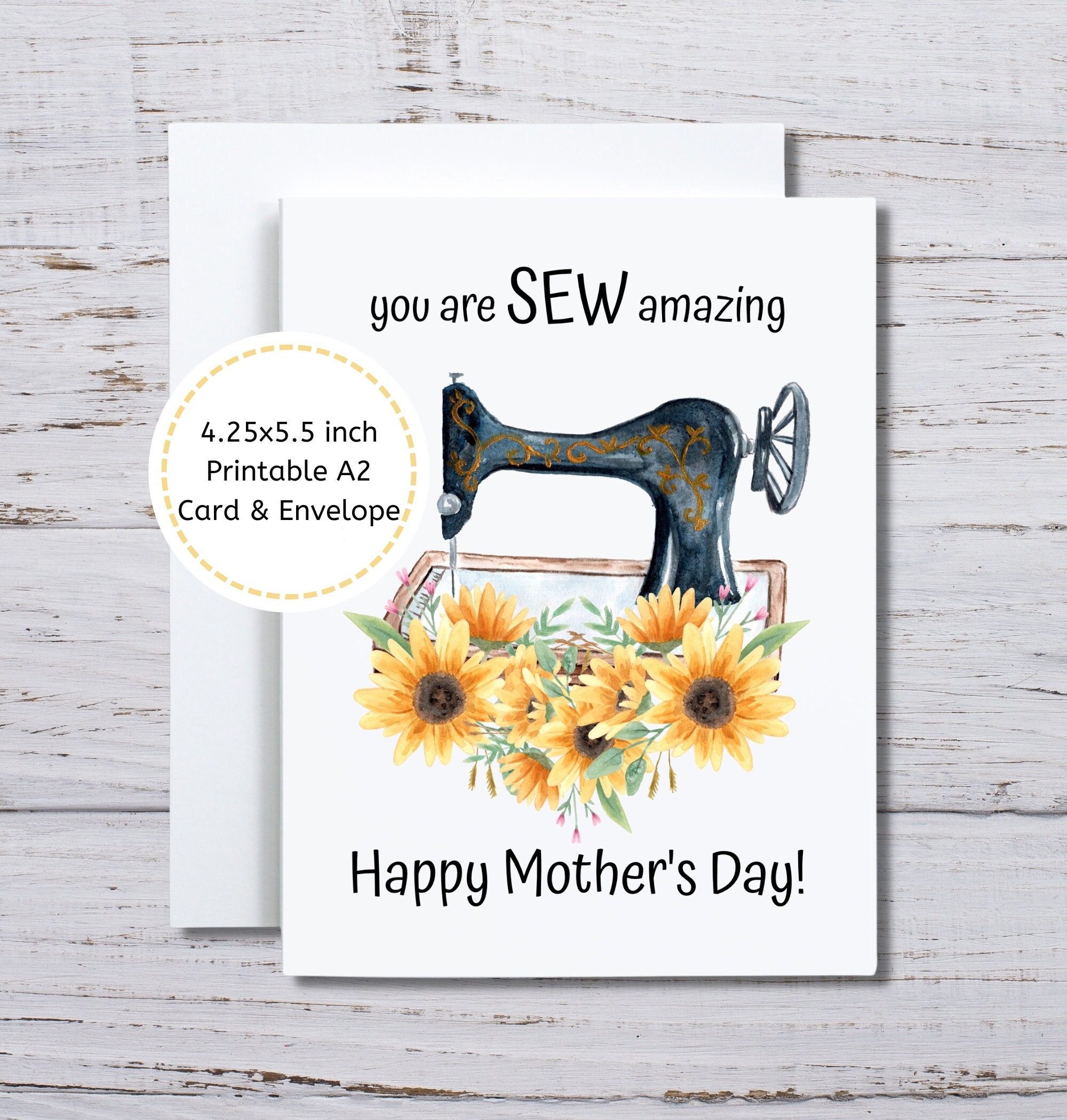 Sewing Theme Mother's Day Card, Printable Card for Mom, Card for ...