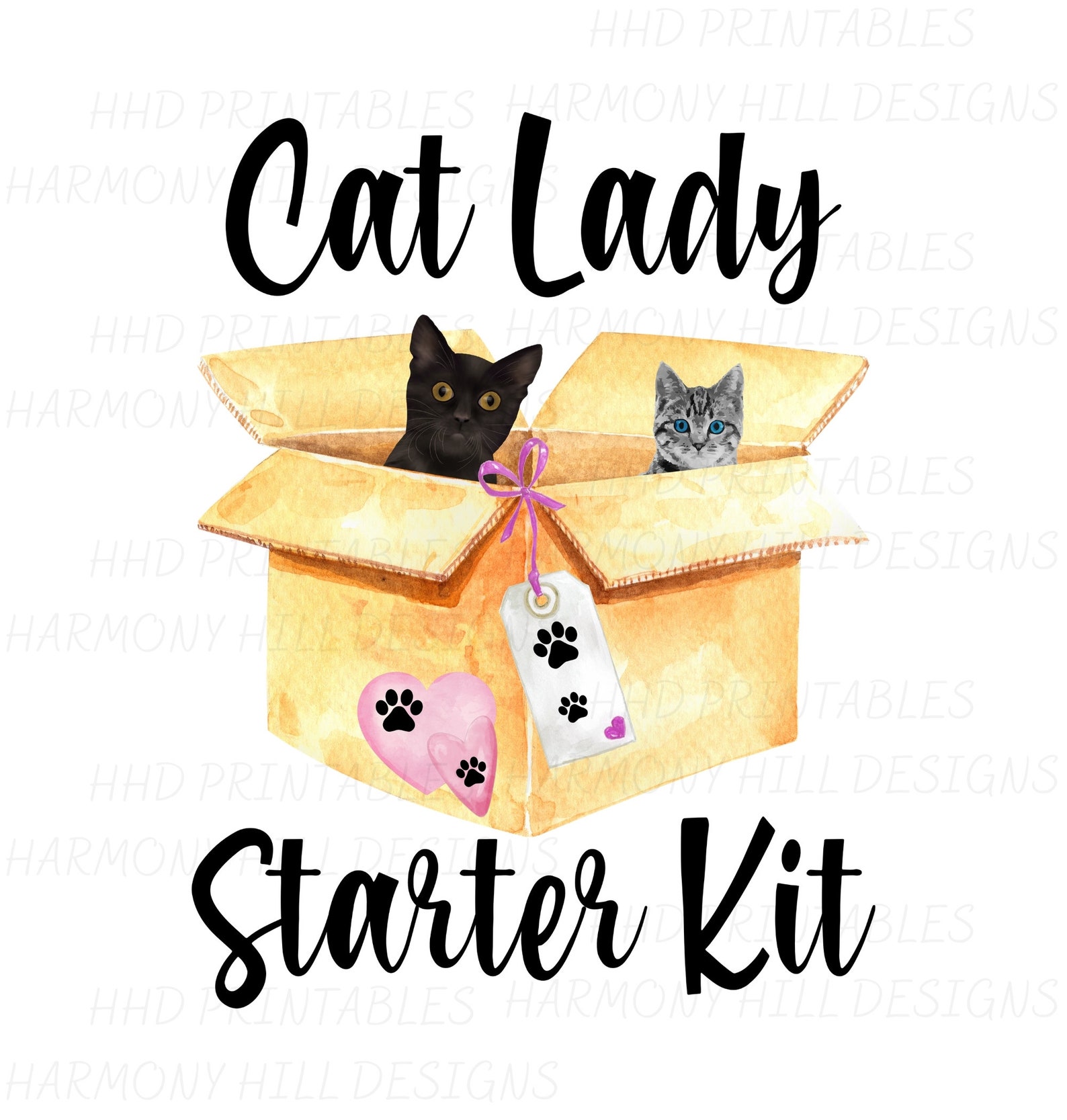 Cat Lady Printable, Cat Lady Starter Kit Print, Cat Lady Wall Art, Cat ...