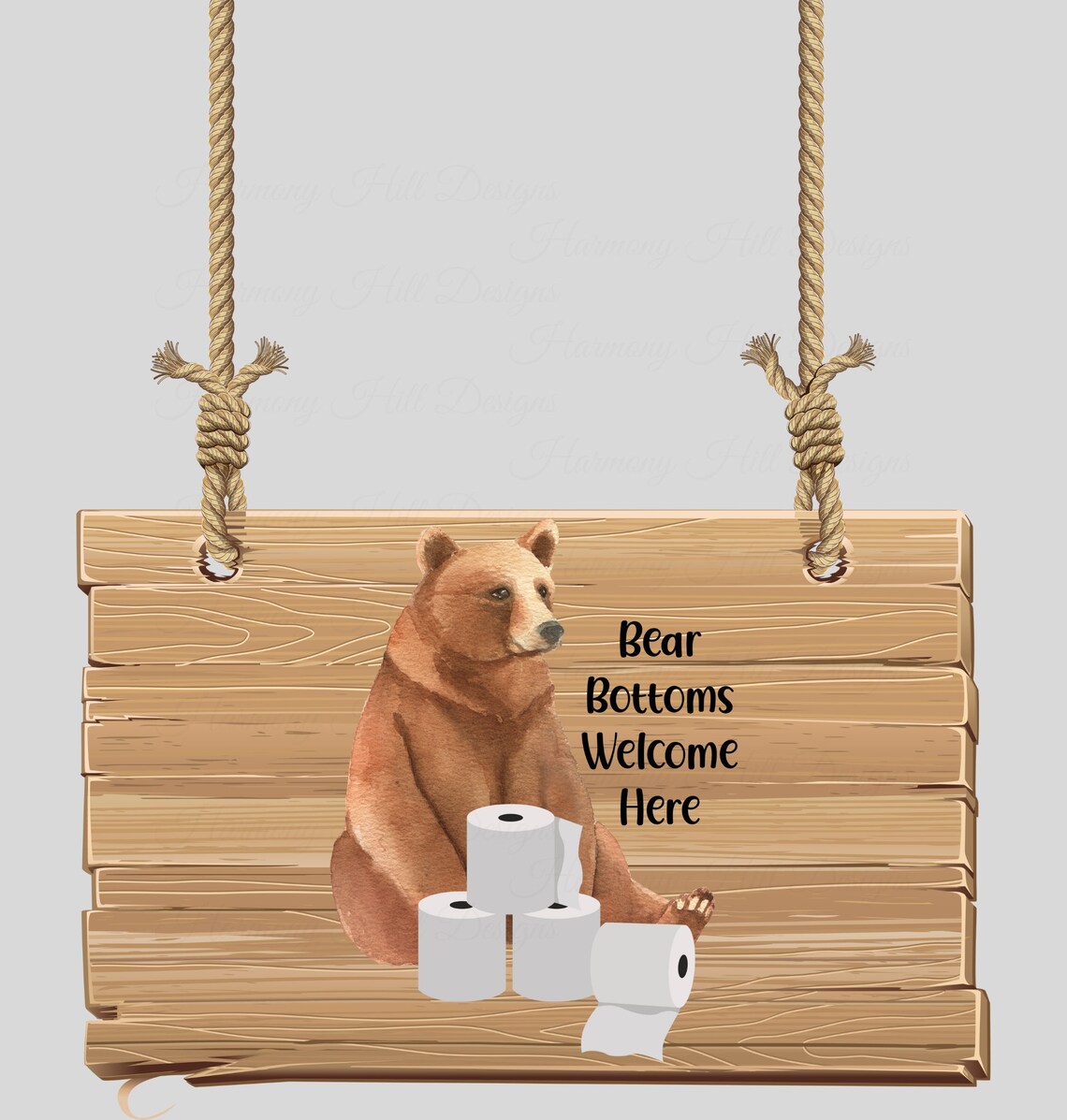Bear Bottoms Welcome, Bathroom Bear Decor, Bear Bottoms Welcome Here ...