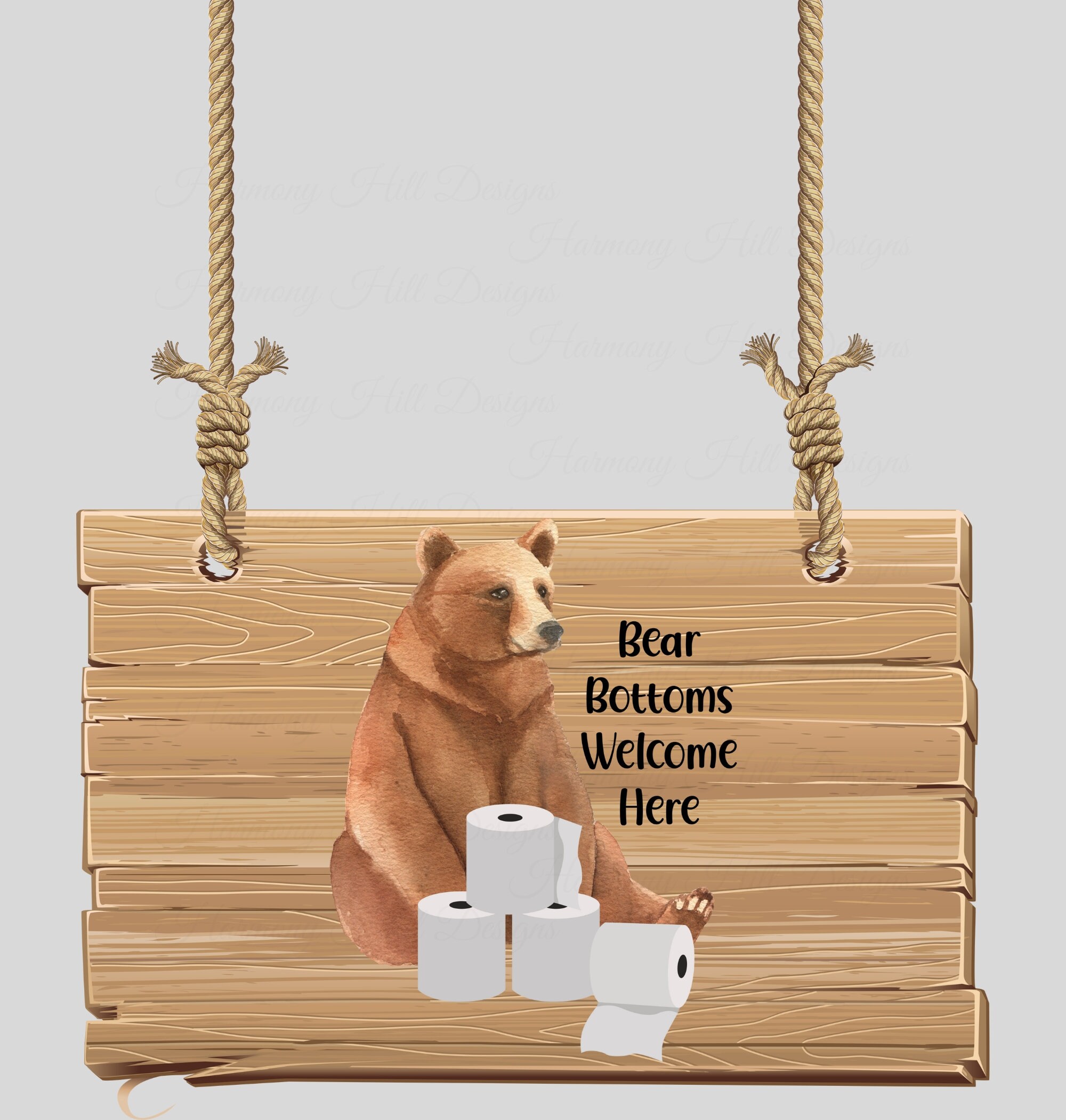 Bear Bottoms Welcome, Bathroom Bear Decor, Bear Bottoms Welcome Here ...