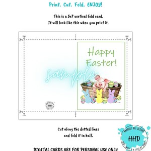 Easter Pig, Printable Easter Card, Printable Easter Pig Card, Card and ...