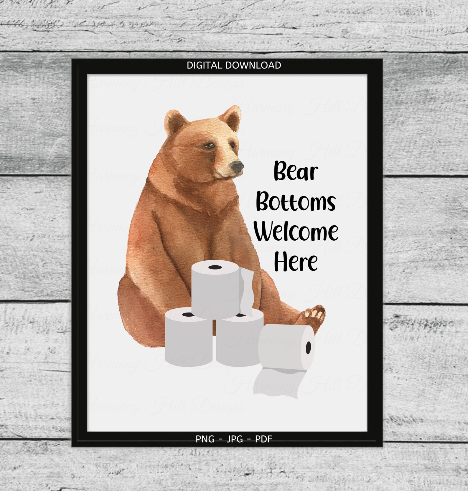 Bear Bottoms Welcome, Bathroom Bear Decor, Bear Bottoms Welcome Here ...