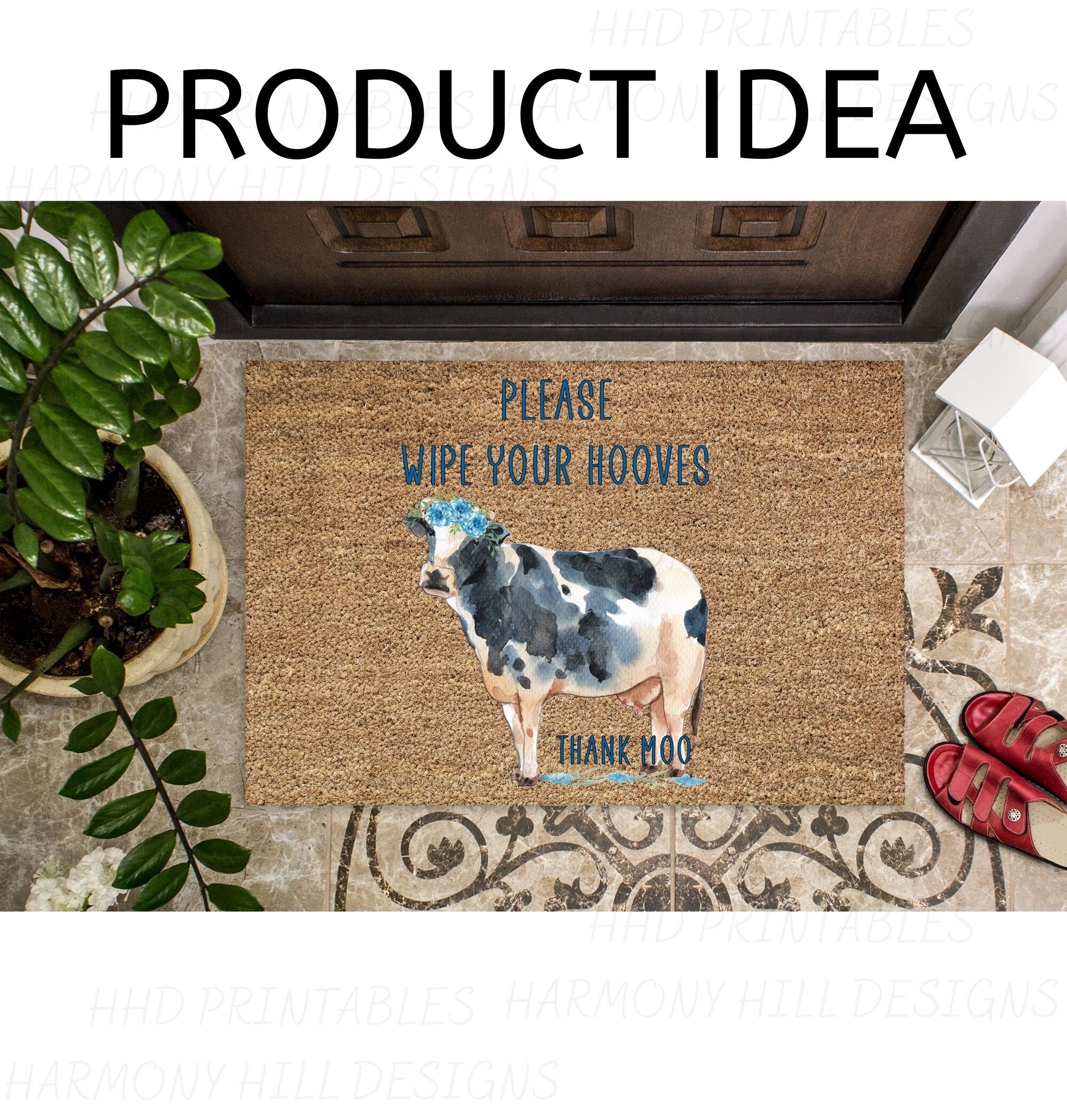 Cow Printable Cow Print Front Door Sign Cow Wall Art Wipe - Etsy
