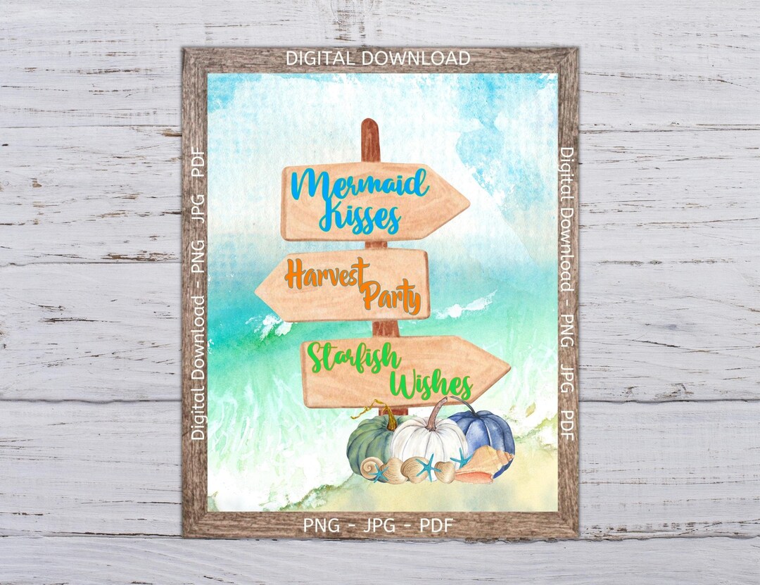 Fall Beach Decor Printable Beach Wall Art Coastal Wall Art - Etsy