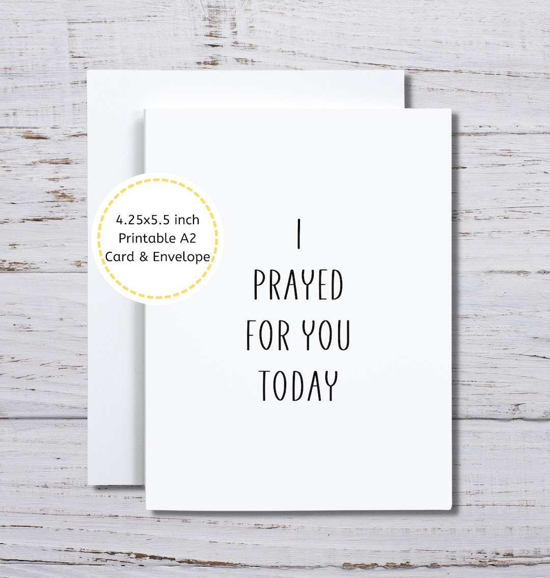 I Prayed for You Today, Prayer Card, Words of Encouragement, Womens ...