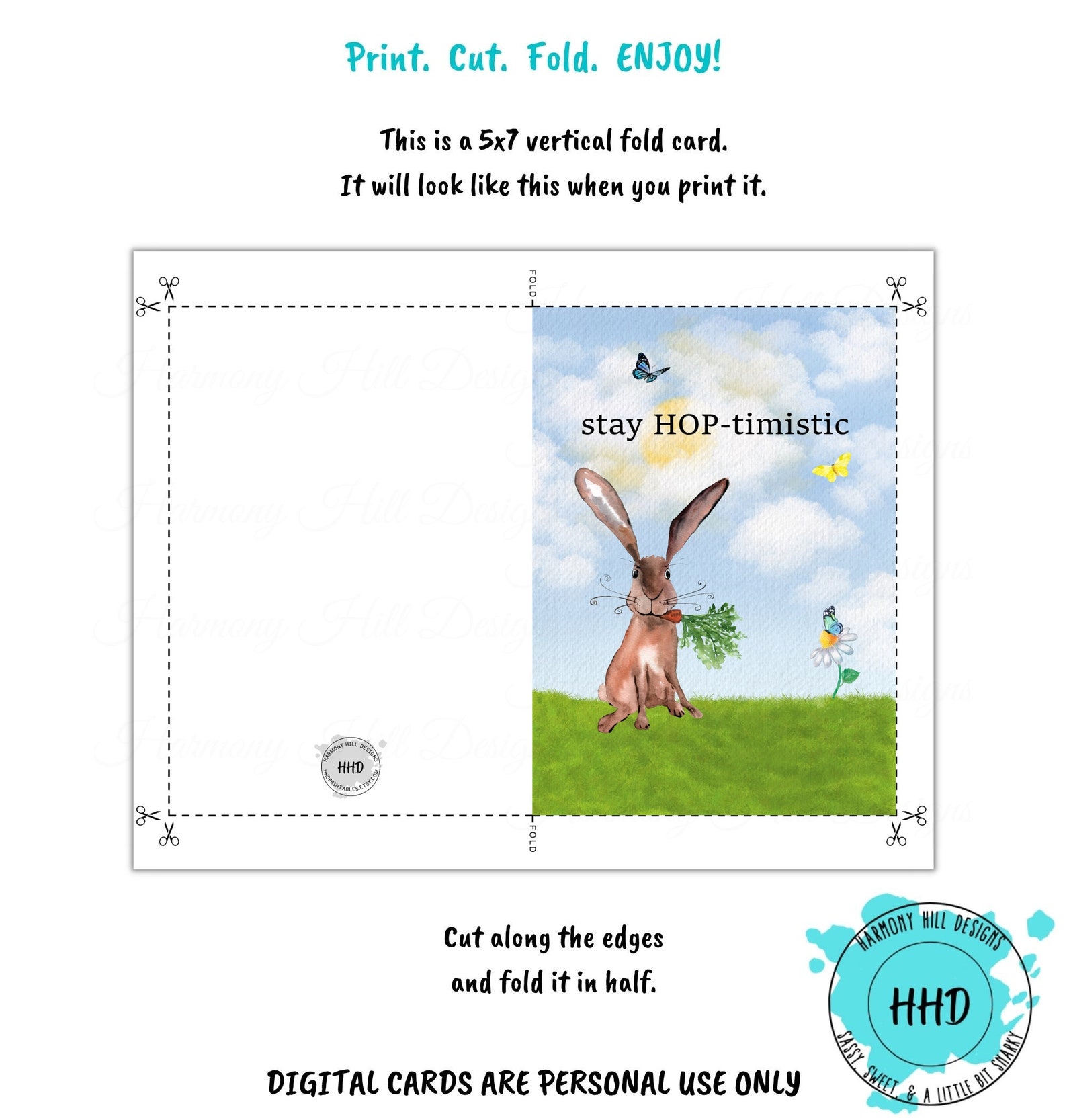 Encouragement Card, Printable Encouragement Card, Bunny Pun Card ...
