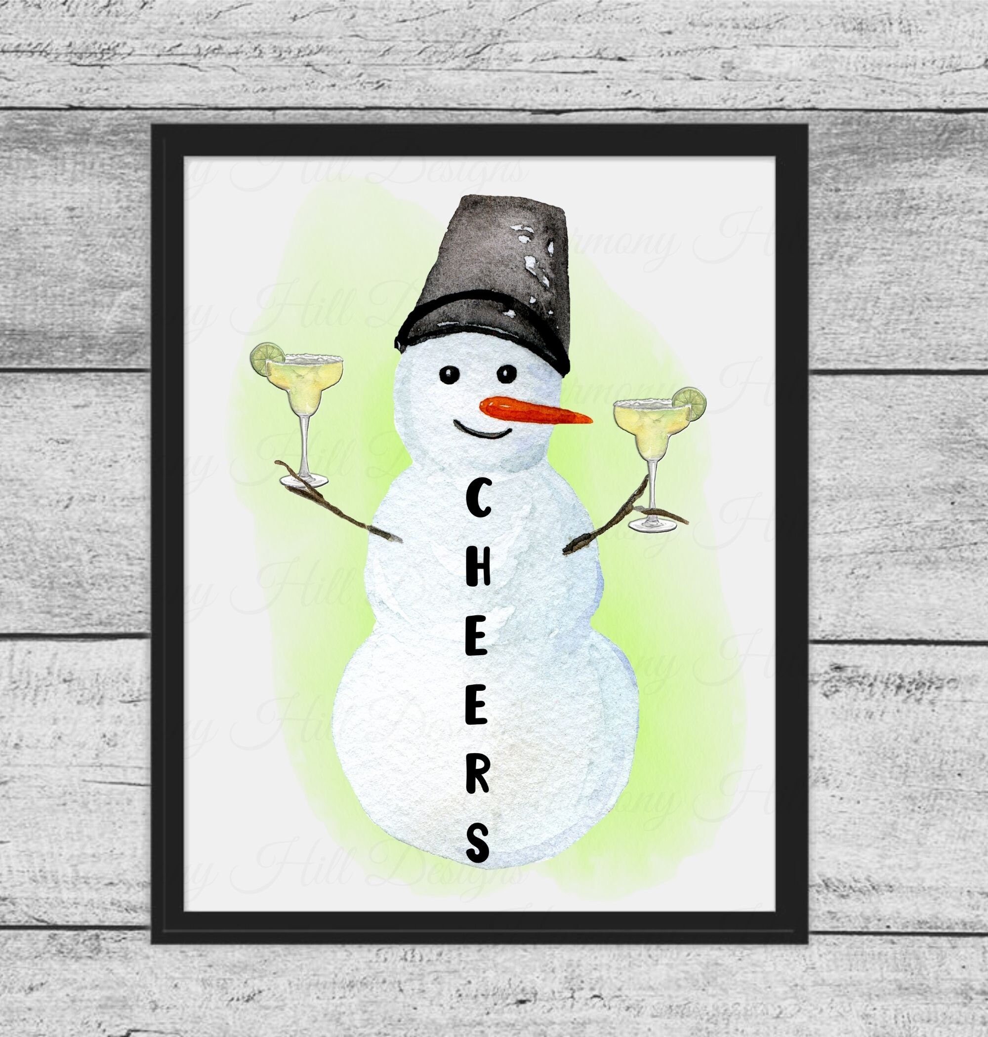 Cheers Margarita Printable, Cheers Snowman Design, Snowman Sublimation ...