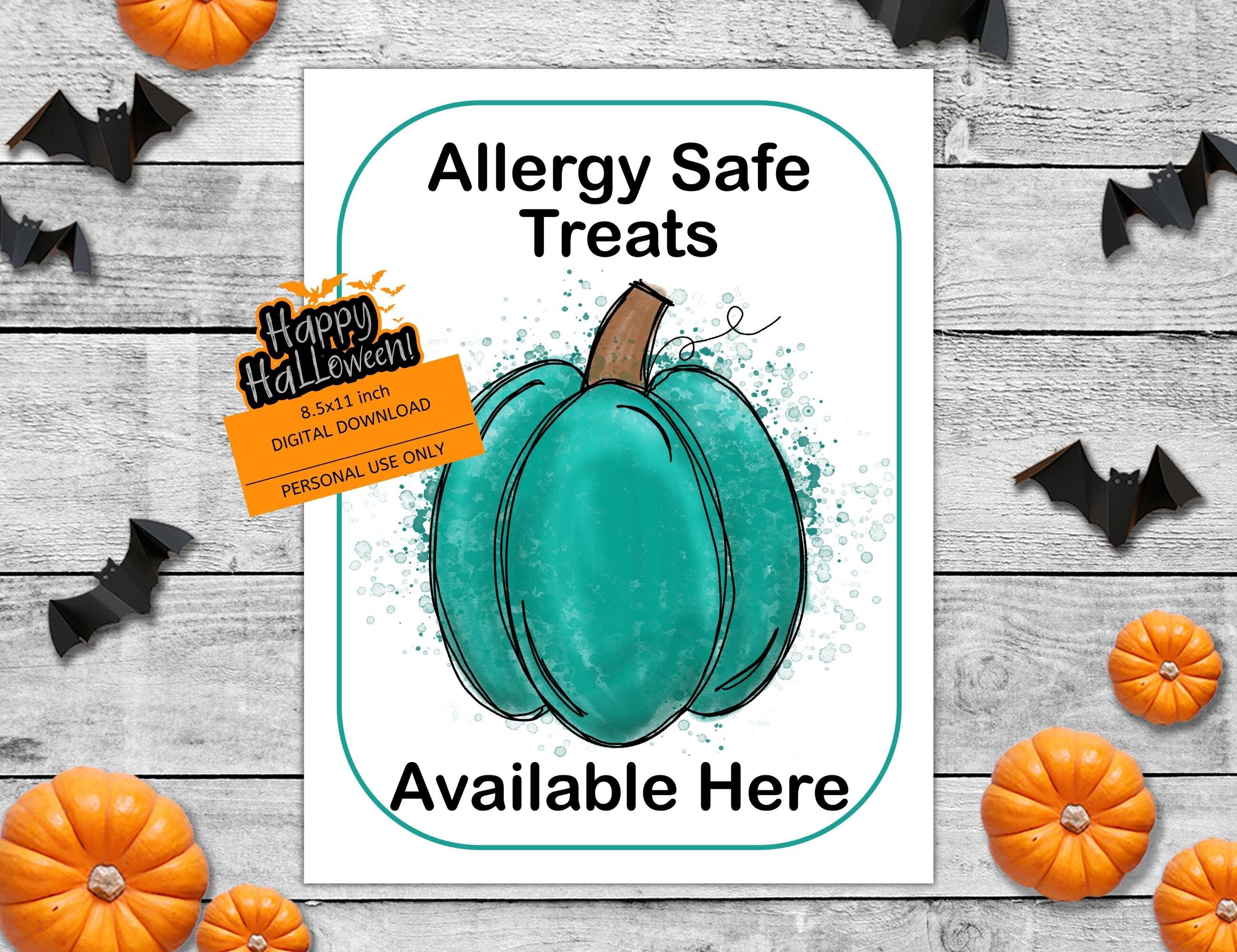 Halloween Allergy Sign, Trick or Treat Printable, Allergy Safe Treats ...