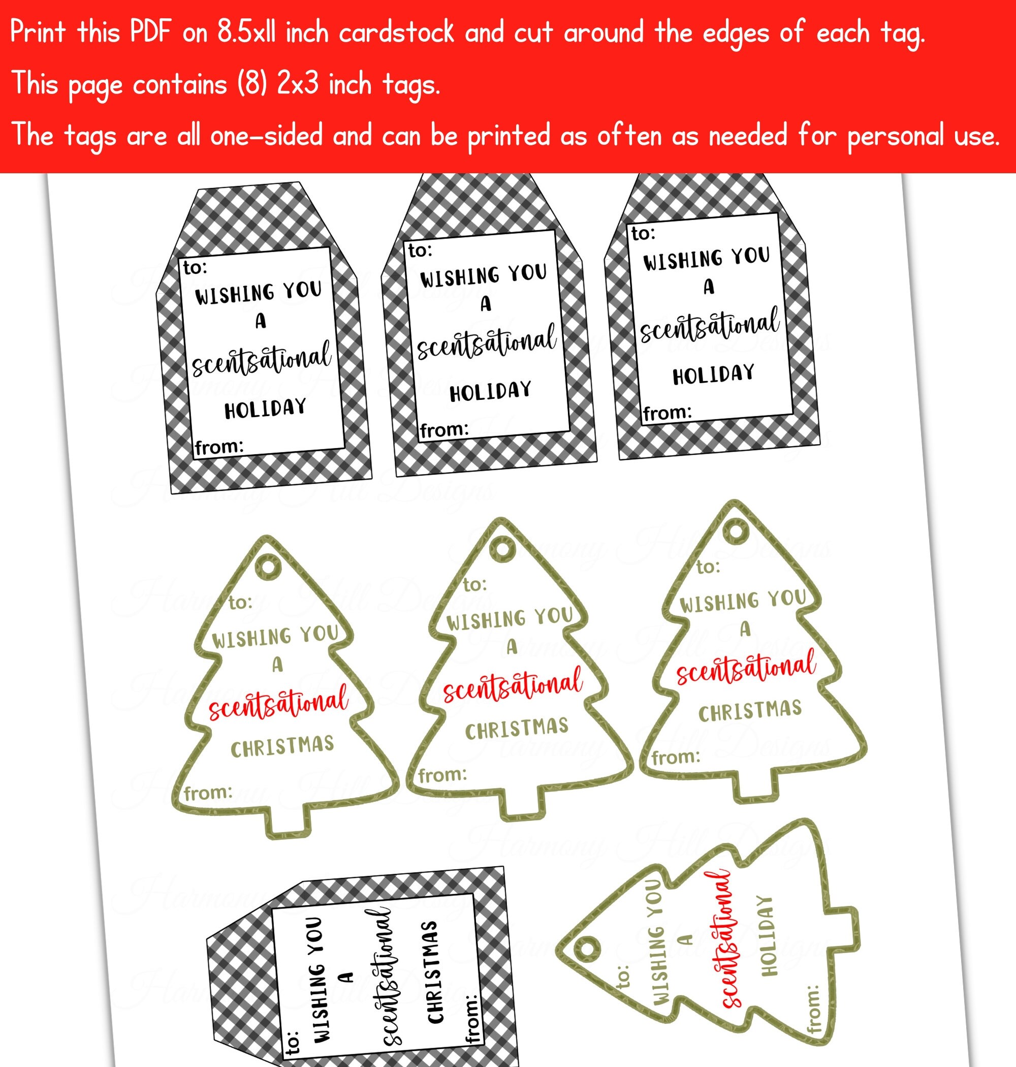 Scentsational Gift Tags, Perfume Gift Tags, Lotion Bottle Gift Tags ...