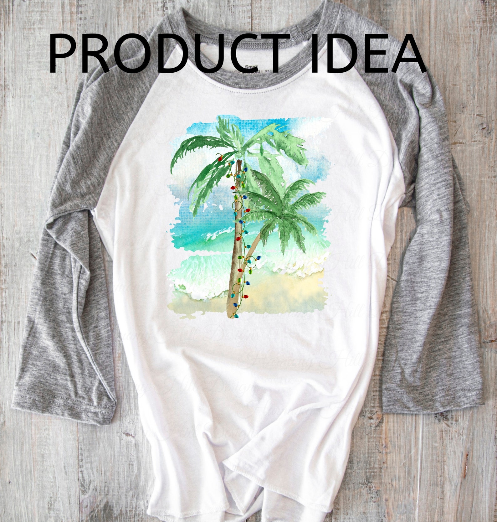 Christmas Palm Trees Print, Palm Trees With Christmas Lights, Beach ...