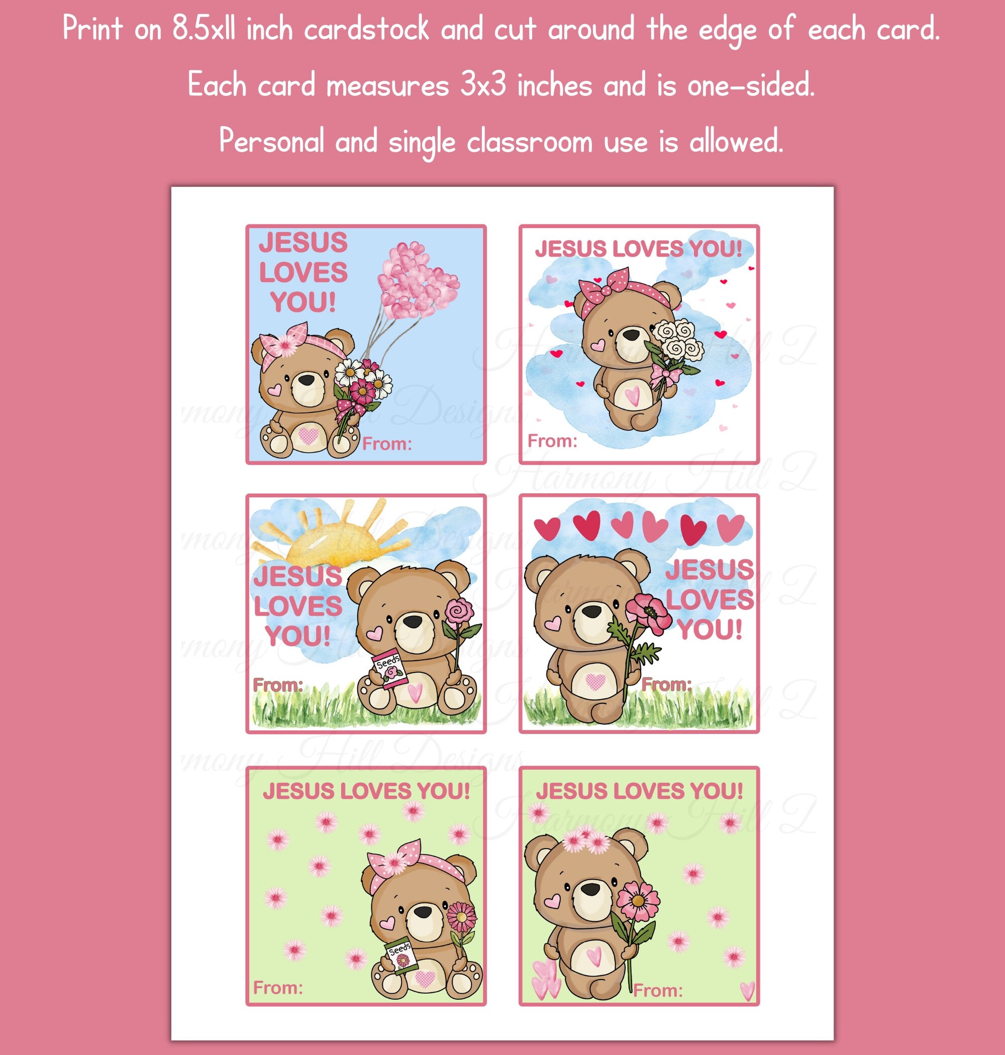 Jesus Loves You Valentines, Christian Kids Valentine, Printable ...