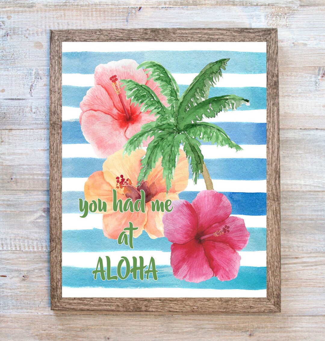 Aloha Printable, Aloha Print, Hibiscus Printable, Palm Tree Wall Art ...