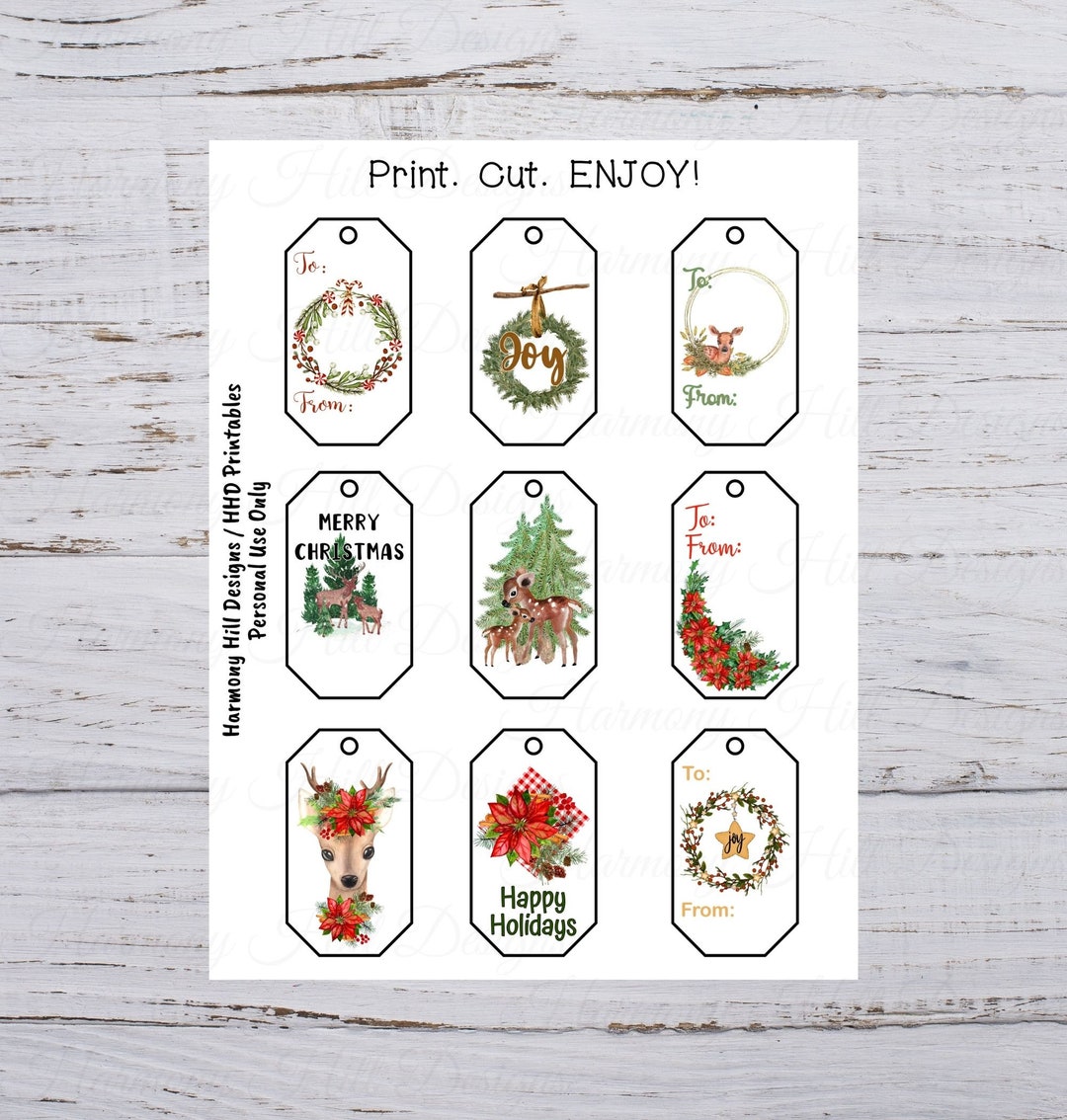 DIY Gift Tags, Printable Gift Tags, Ready to Print Tag, Gift Tag Set ...