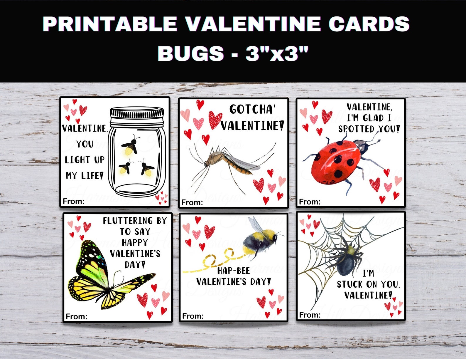 Bugs Valentine Cards, Printable Bugs Valentines, Printable Valentines ...