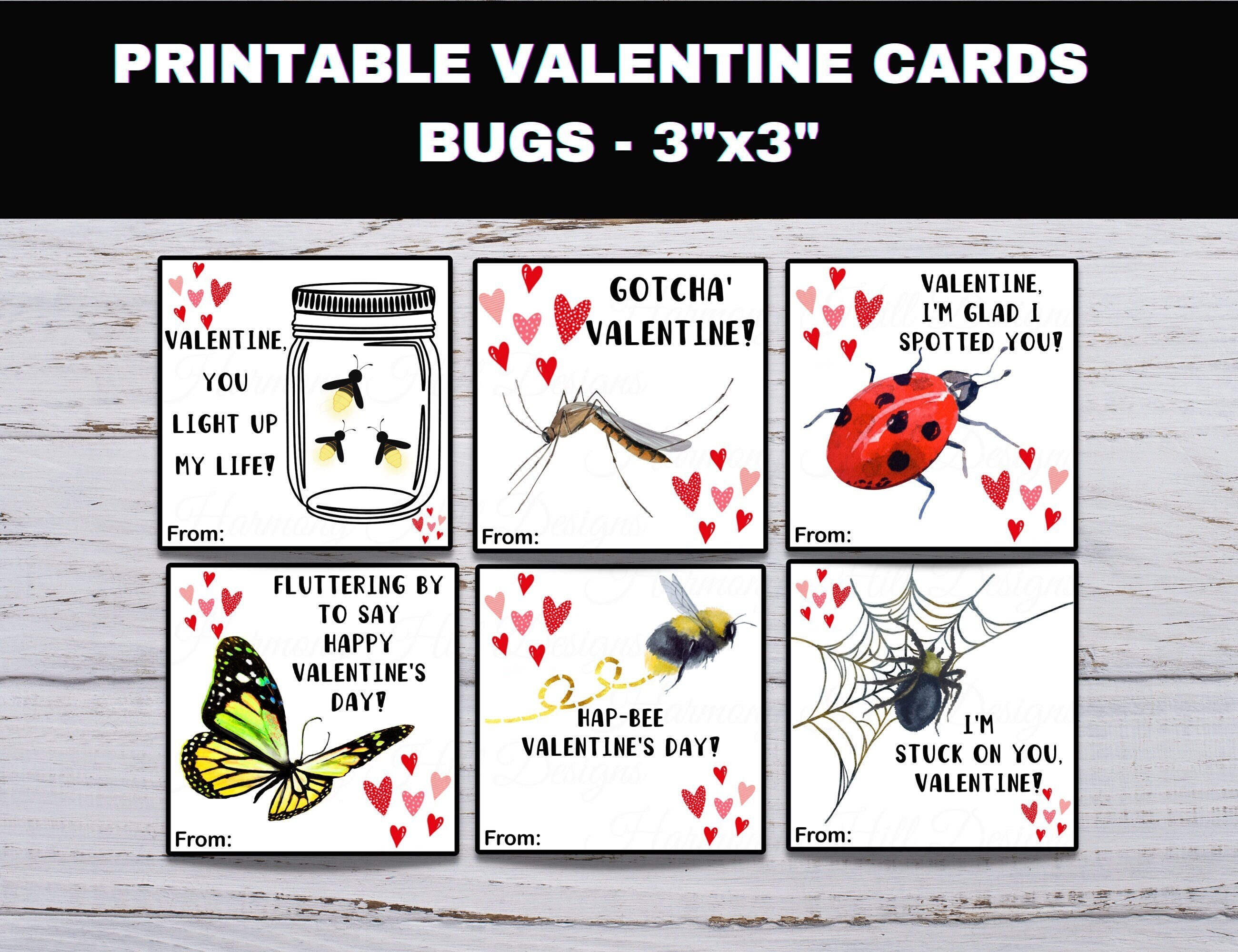 Bugs Valentine Cards, Printable Bugs Valentines, Printable Valentines ...