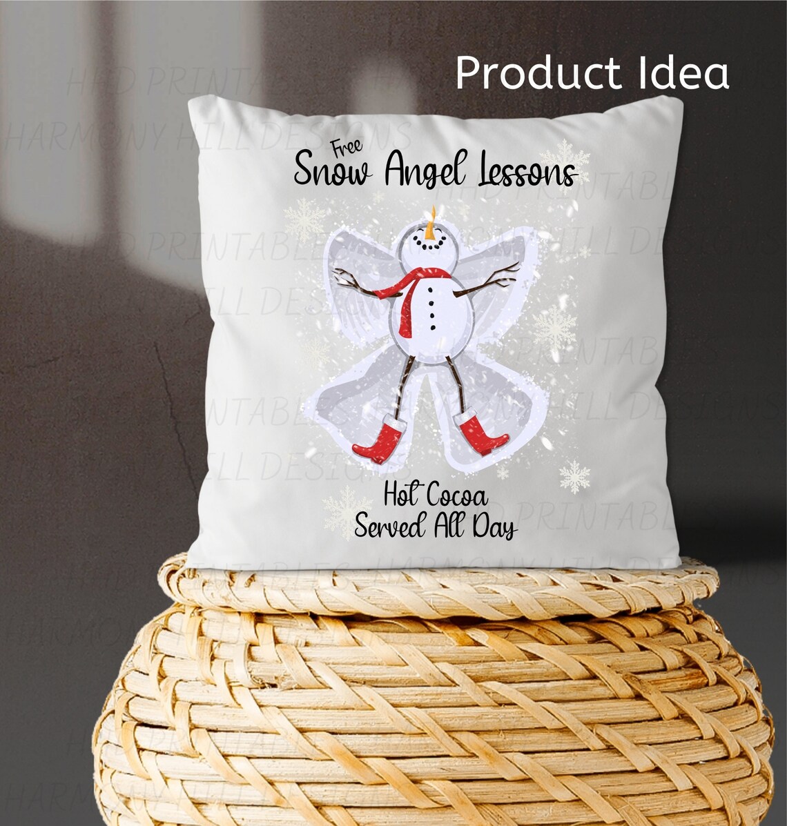 Snow Angel Printable, Snow Angel Snowman Print, PNG, JPG, Sublimation ...