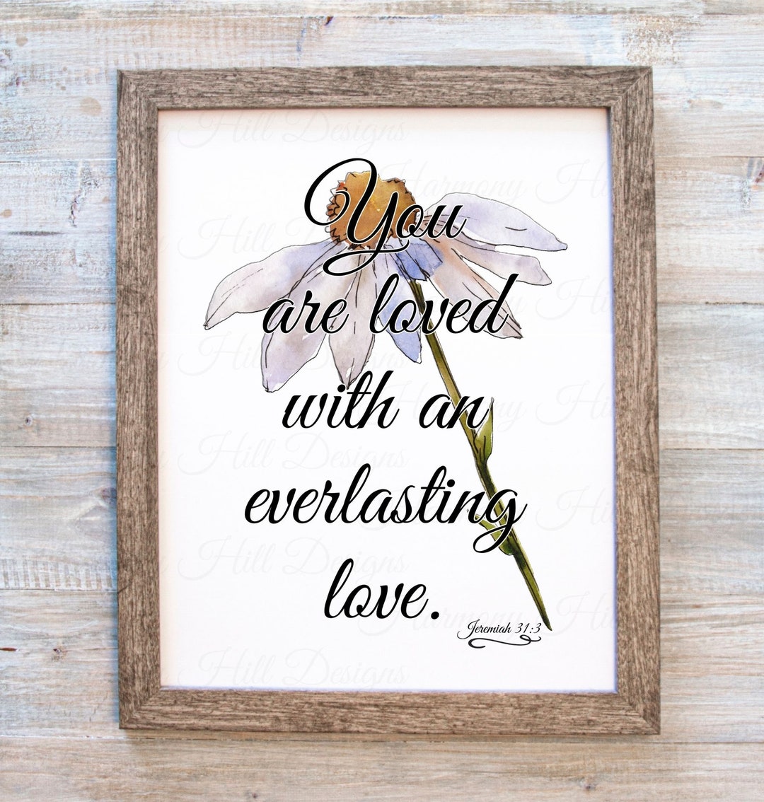 Christian Wall Art Print, Christian Printable, Daisy Scripture ...