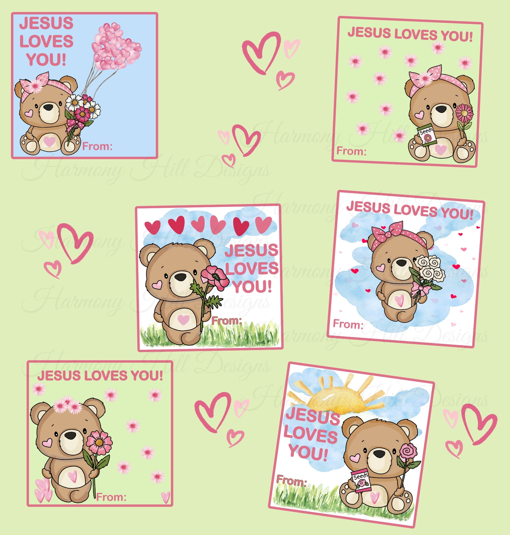 Jesus Loves You Valentines, Christian Kids Valentine, Printable ...