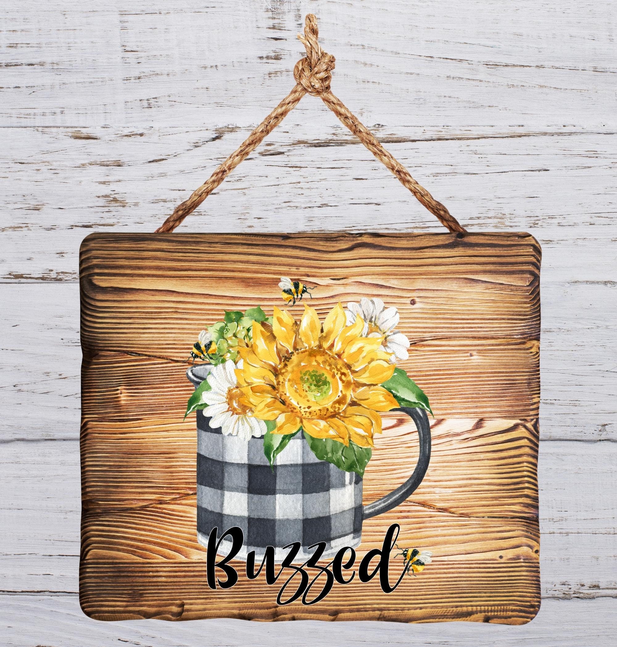 Buzzed Coffee Printable, Sunflowers and Bees, Buzzed Sublimation ...