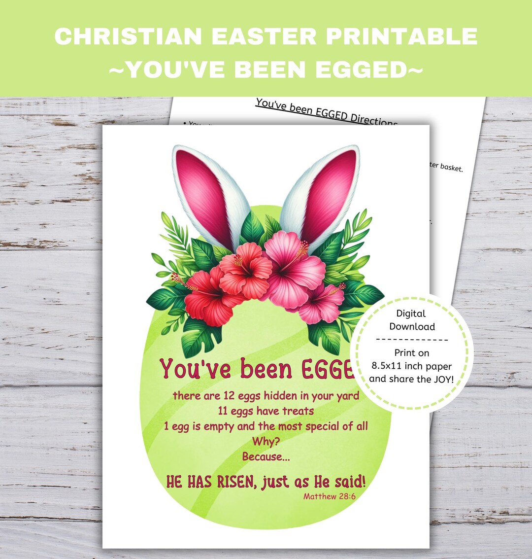 You've Been Egged, Matthew 28:6, Christian Egged Game, for Neighbors ...