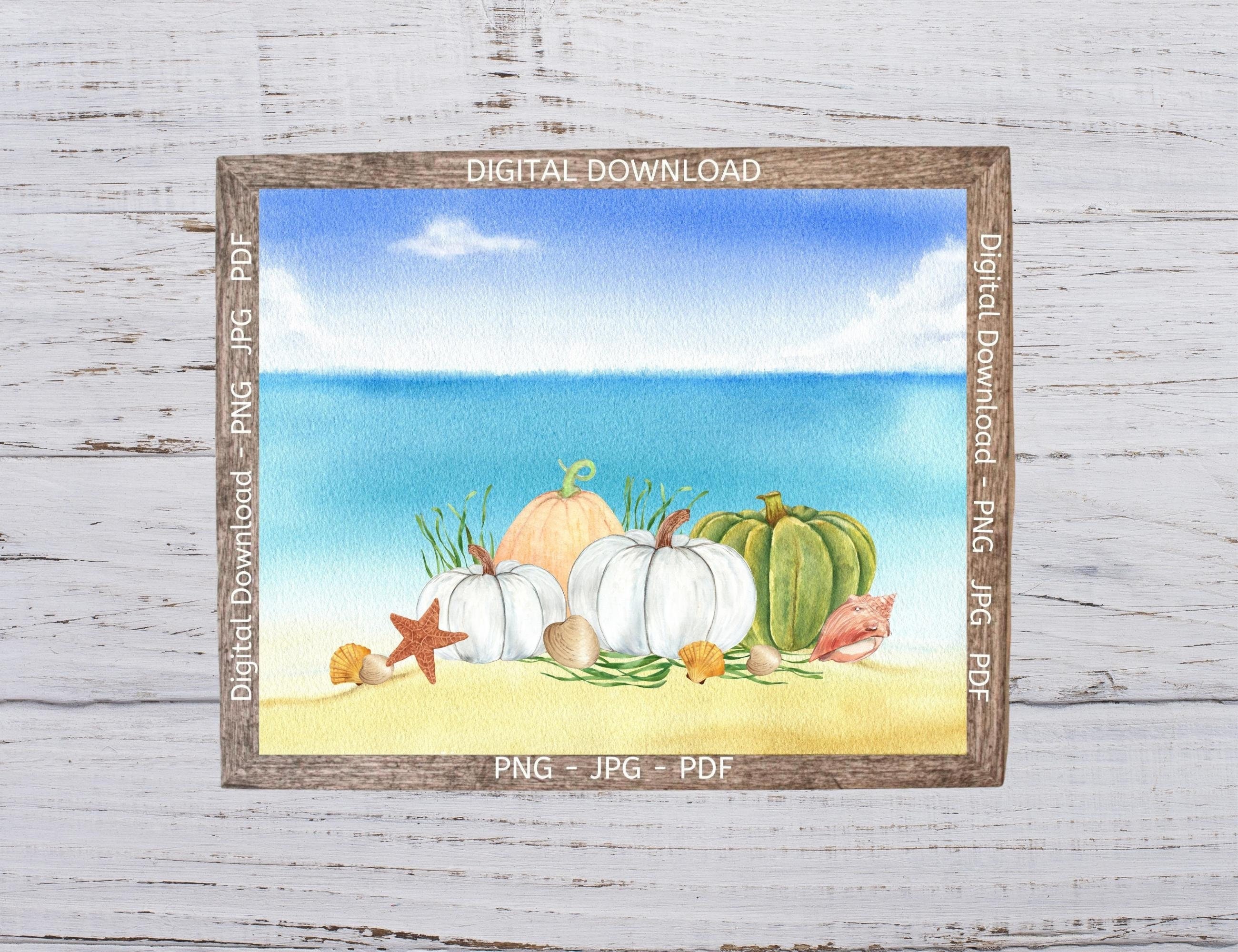 Fall Beach Decor, Fall Coastal Decor, Fall Beach Wall Art, Fall Beach ...