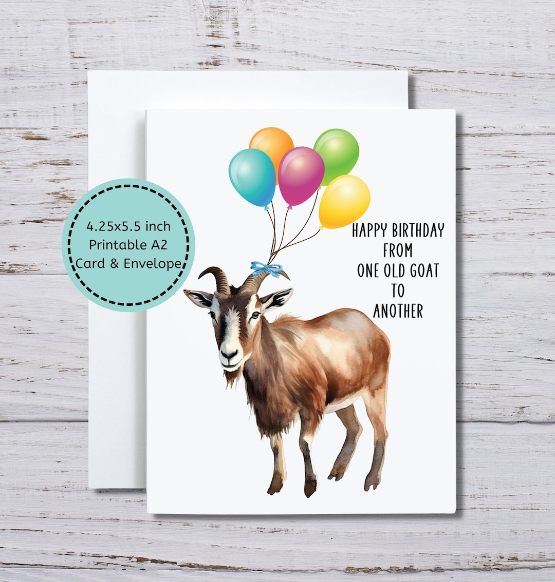Funny Old Goat Birthday Card, Birthday Card, for Him, for Her, for ...