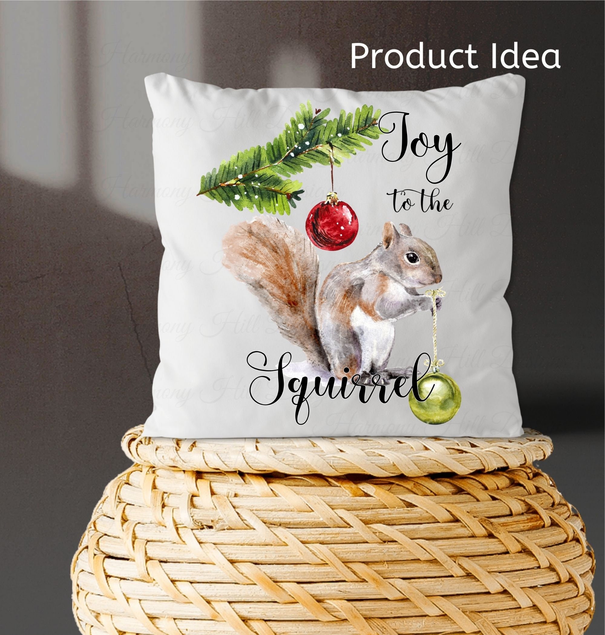 Squirrel Print, Joy to the Squirrel, Squirrel Printable, Christmas ...