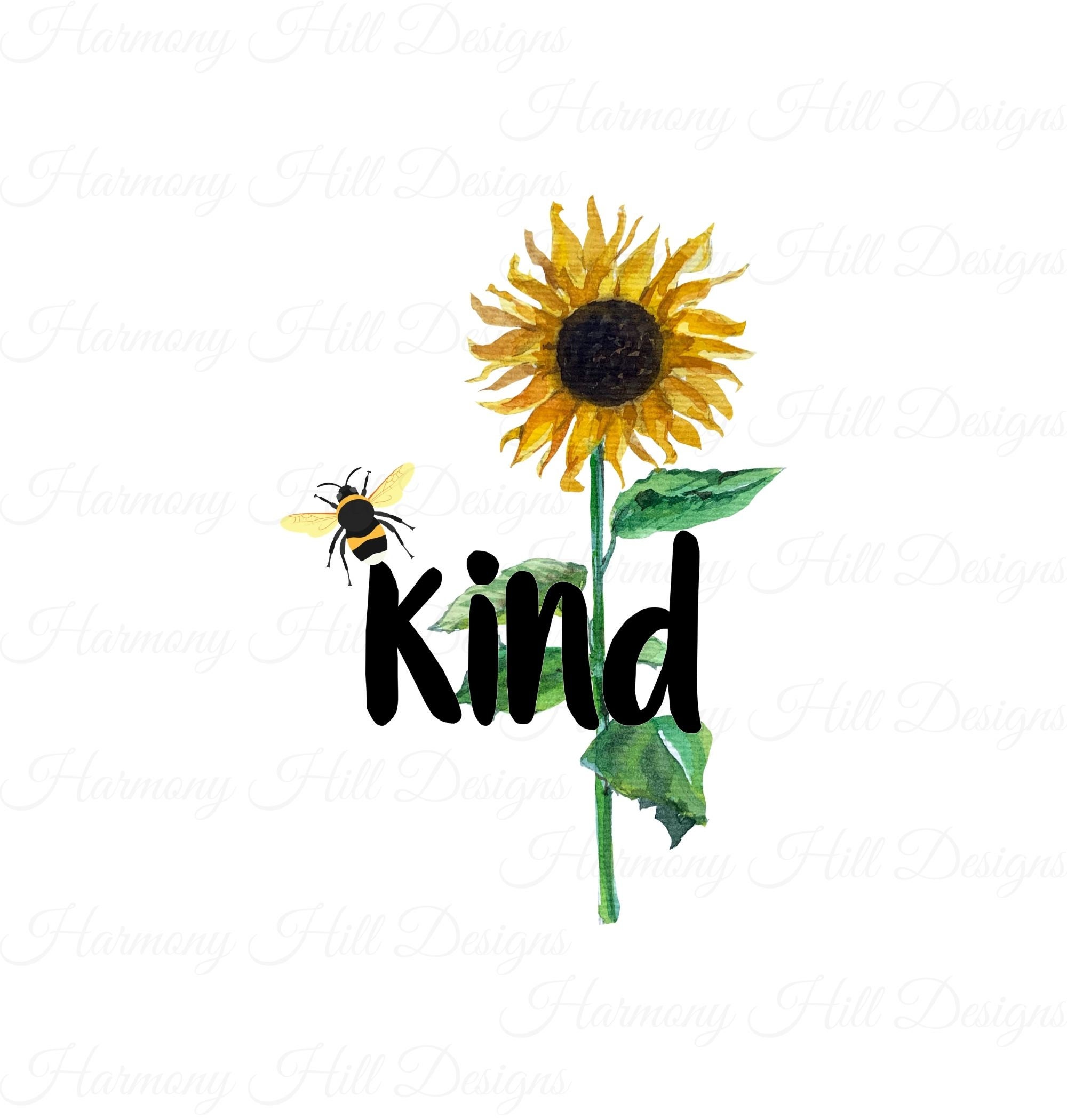Bee Sunflower Printable, Bee Sunflower Print, Be Kind Printable, Be ...
