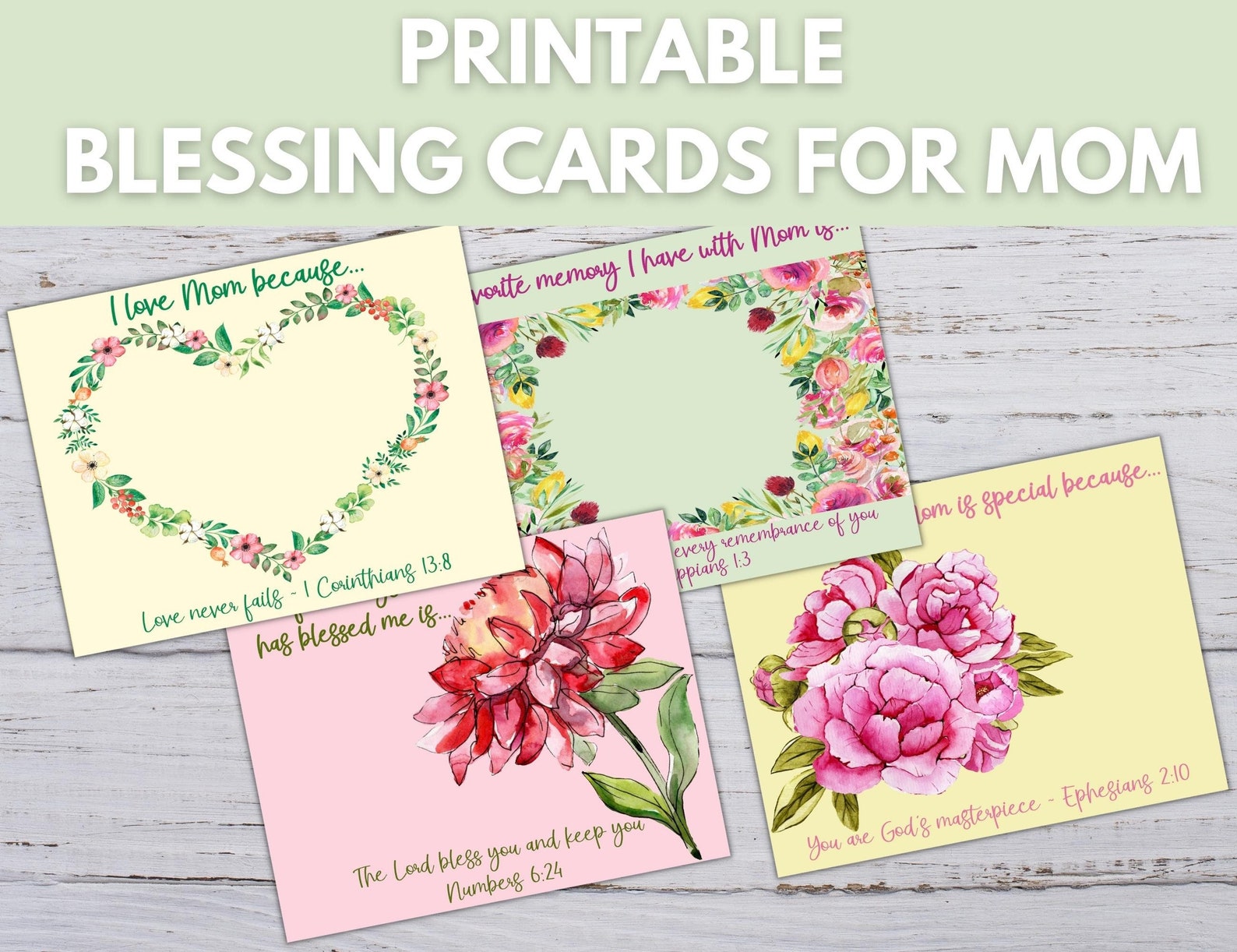 Printable Blessing Cards, Blessing Cards, Blessing Cards for Mom ...