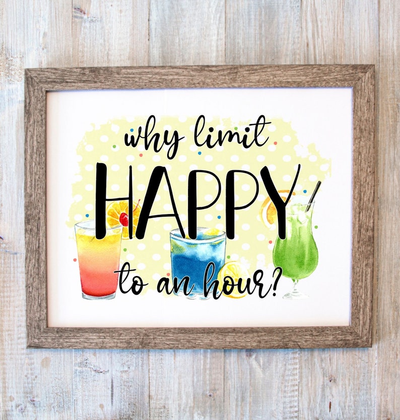 Happy Hour Printable, Happy Hour Print, Bar Sign Sublimation, Happy ...
