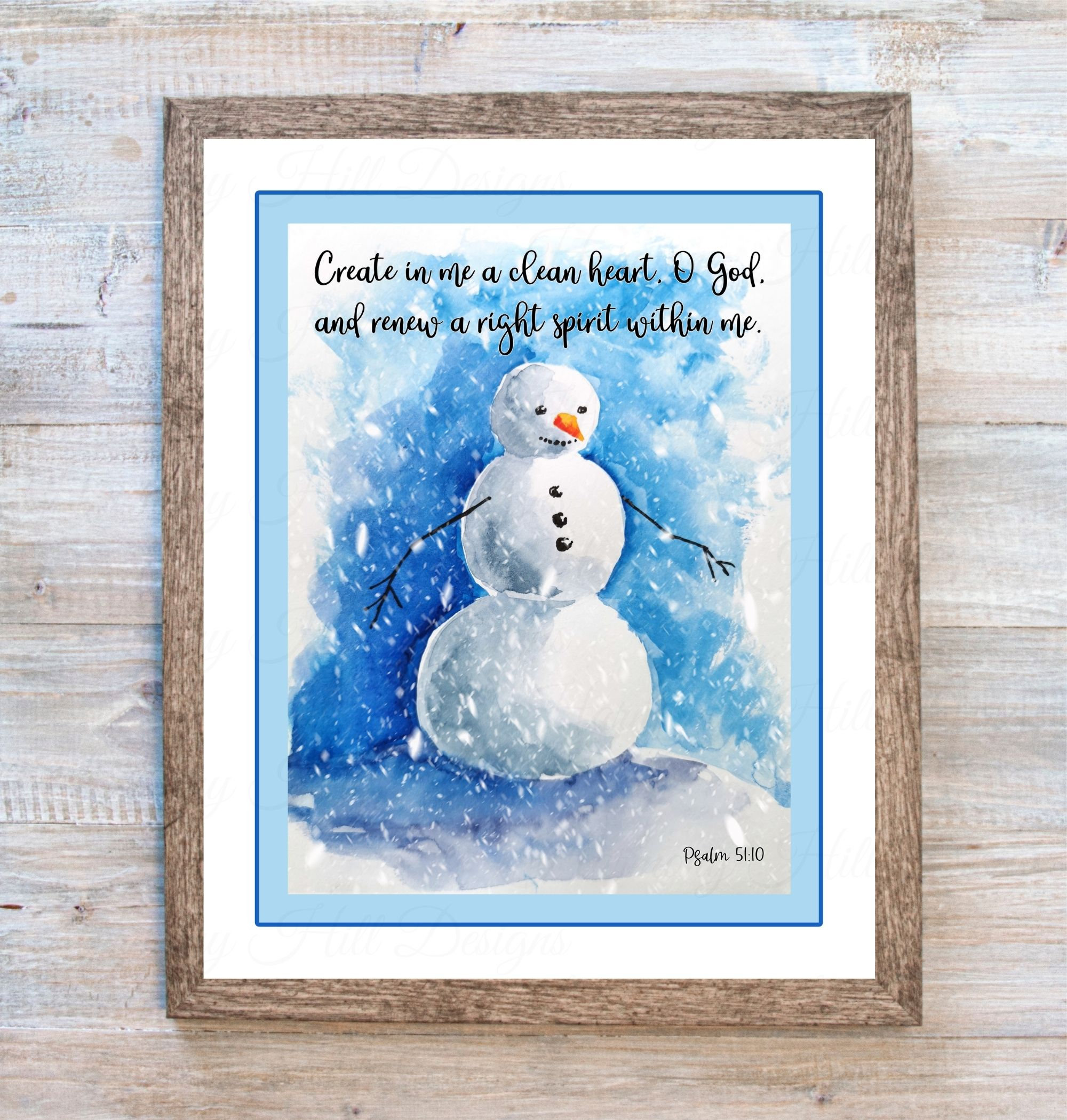 Snowman DIY Print, Snowman Printable, Christian Printable, Scripture ...