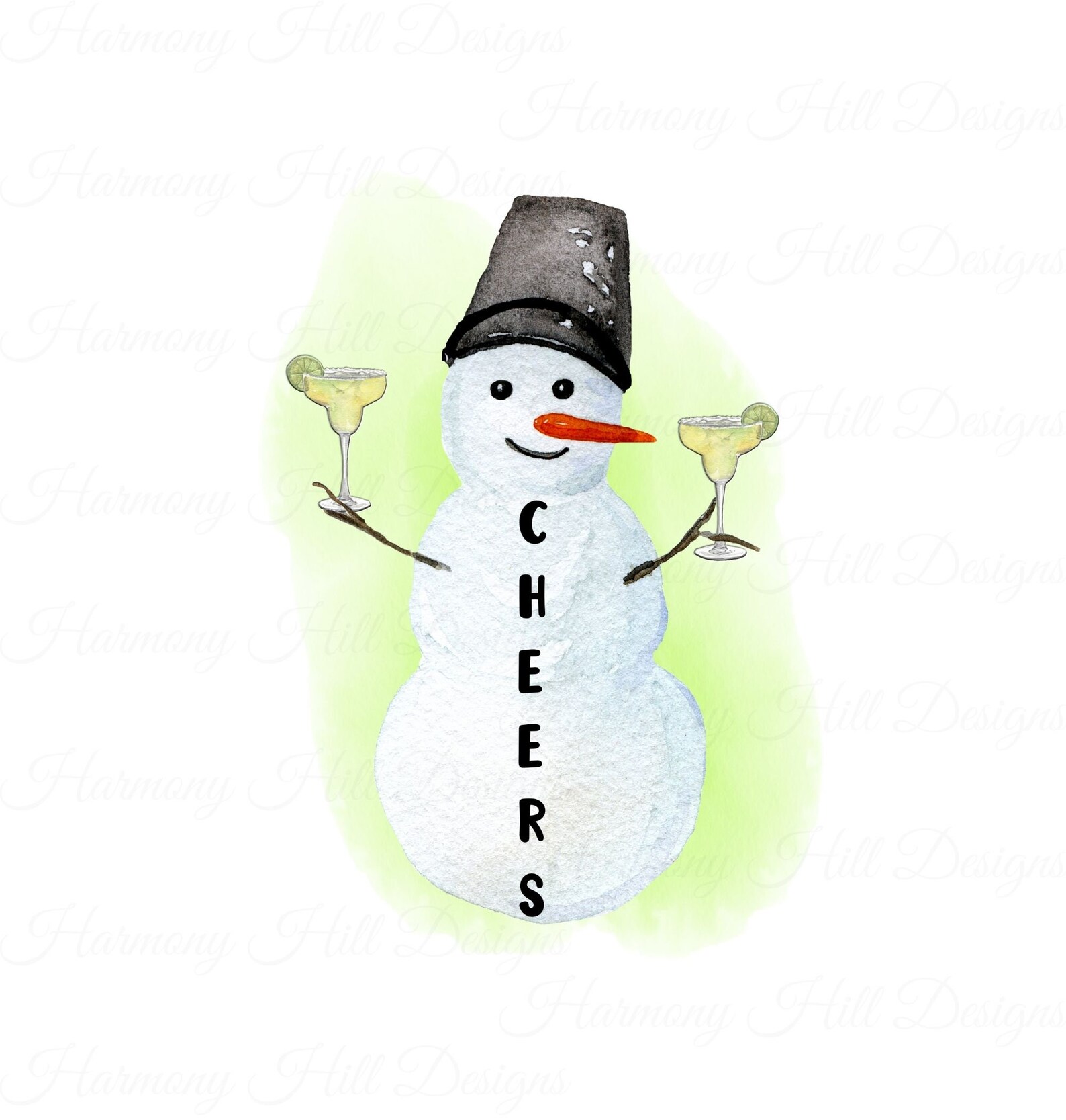 Cheers Margarita Printable, Cheers Snowman Design, Snowman Sublimation ...