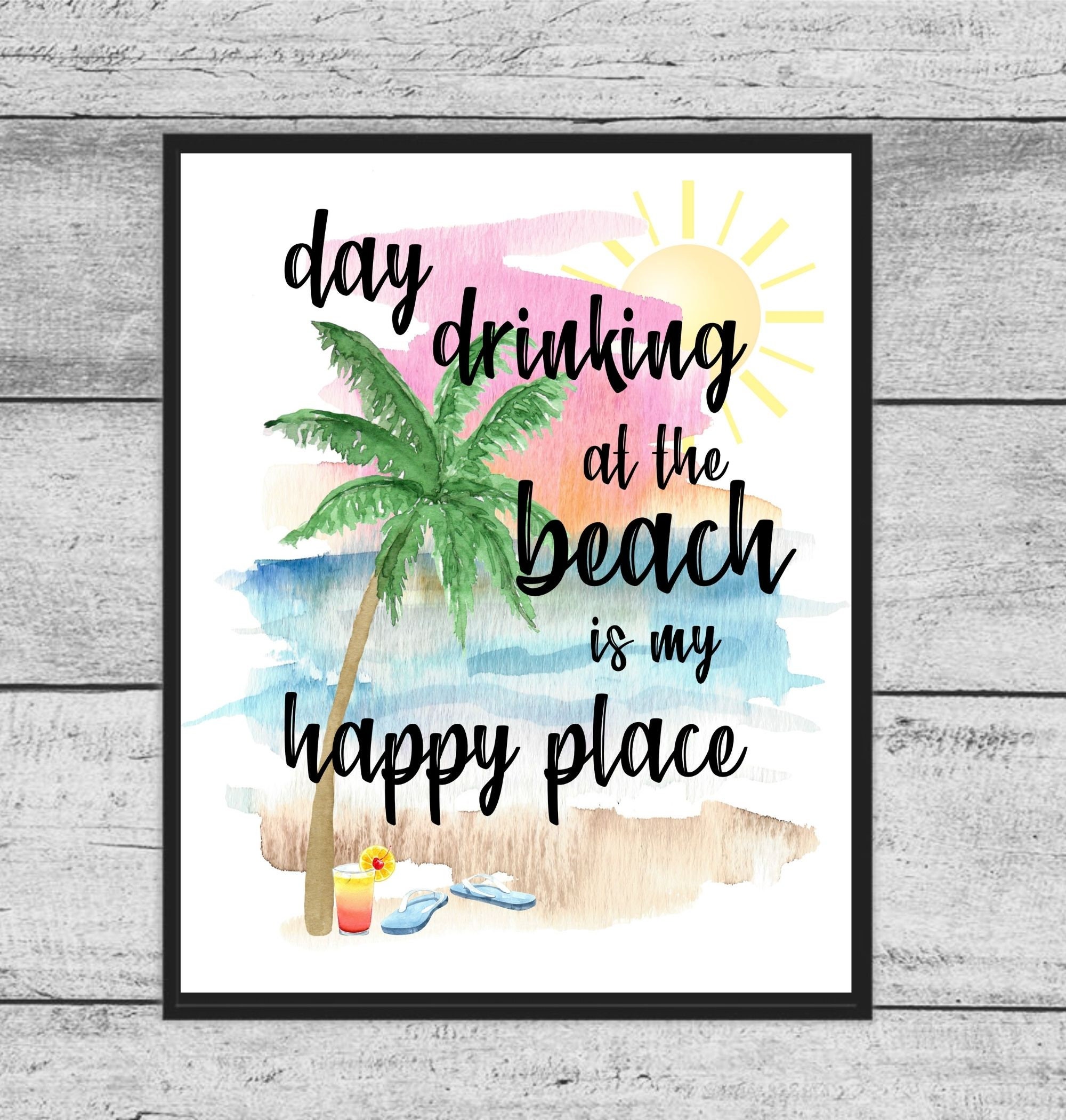 Beach Wall Art, Beach Print, Beach Printable, Beach Sublimation, Day ...